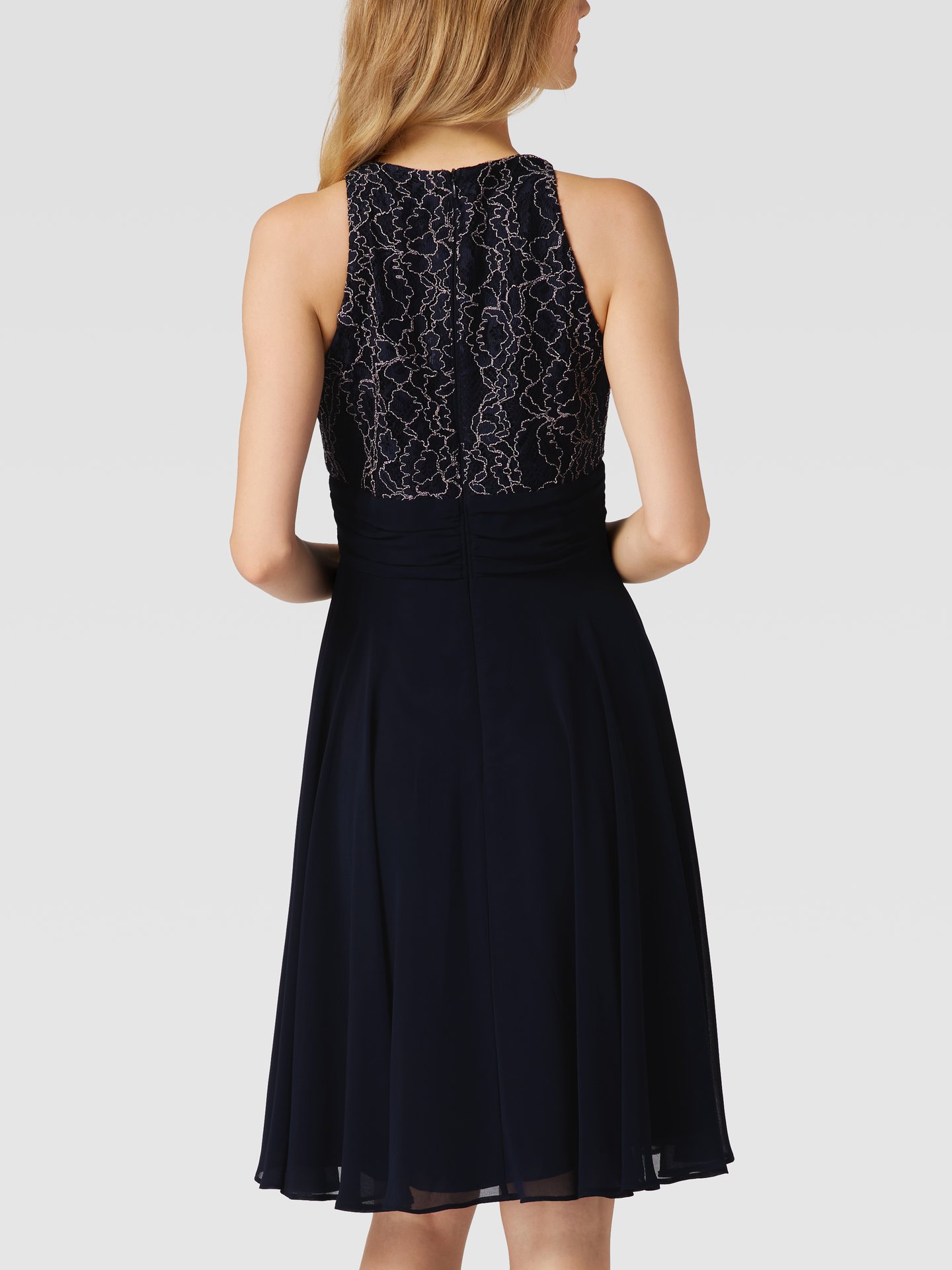 V.M. Cocktailkleid mit floraler Spitze (dunkelblau) online kaufen