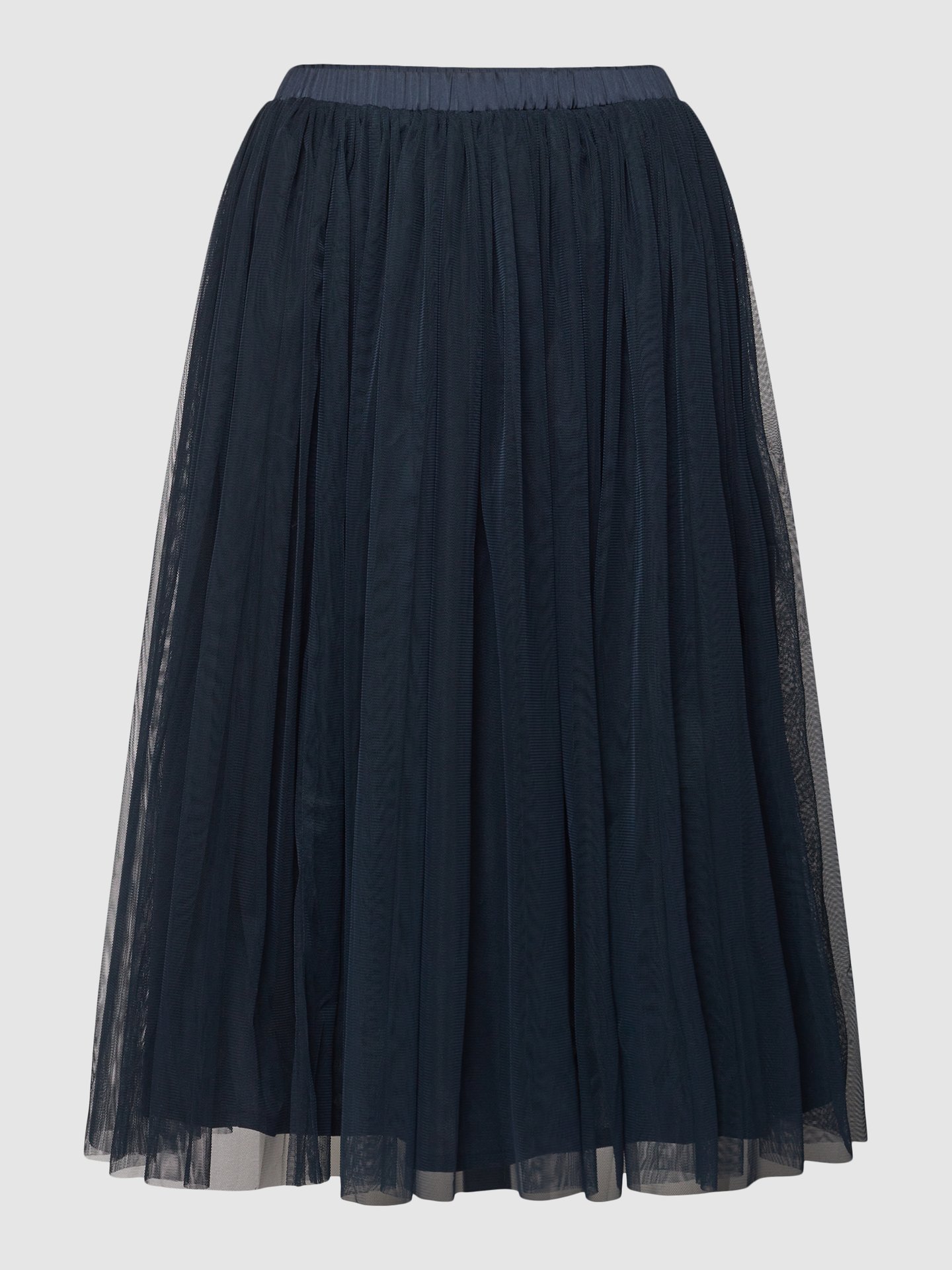 LACE & BEADS Knielange rok met plissévouwen in donkerblauw online kopen ...