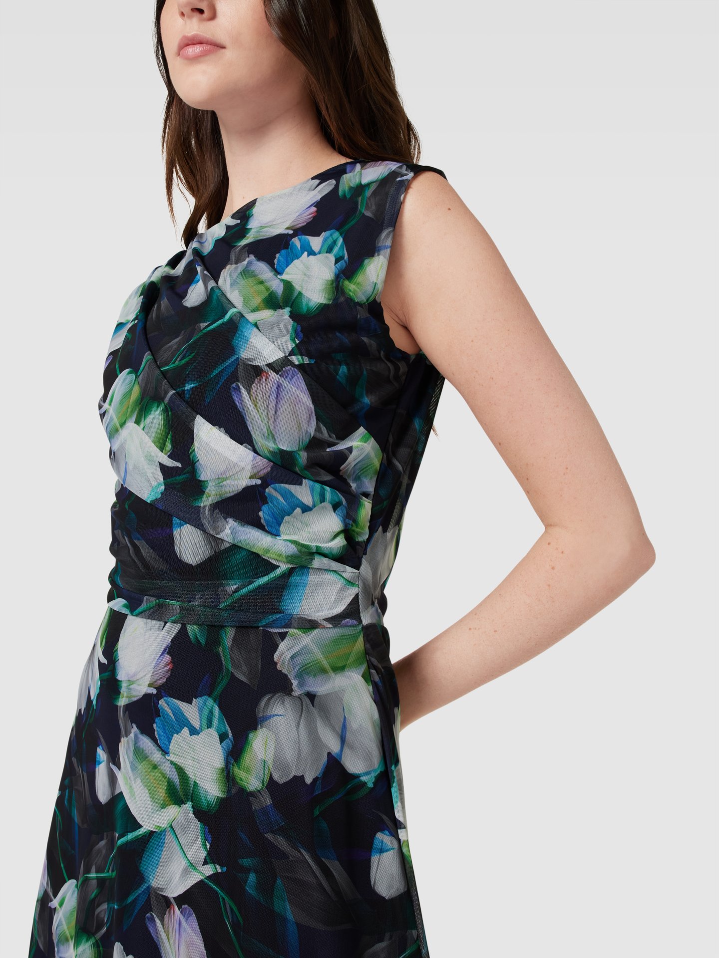 Swing Cocktailkleid mit floralem Muster (dunkelblau) online kaufen