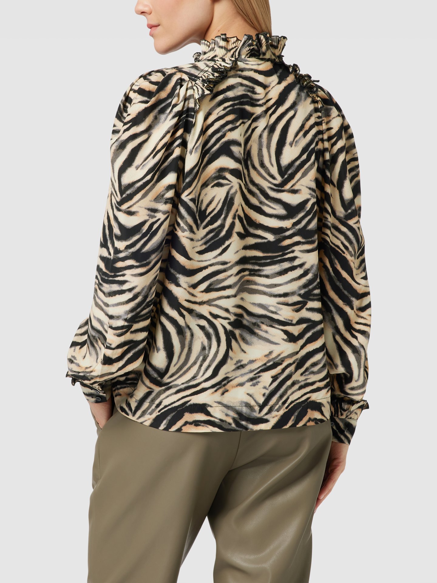 Copenhagen Muse Bluse mit Animal-Print Modell 'FRILL-SHIRT' (hellbraun ...