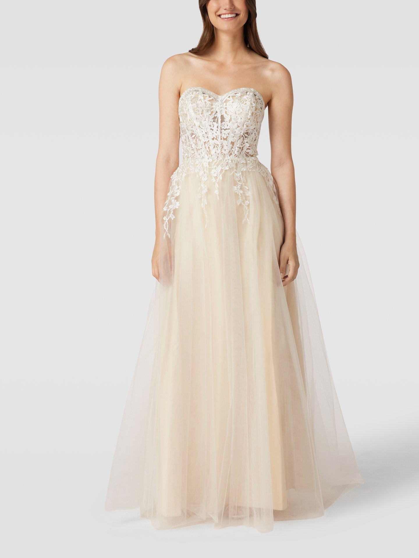 Erstaunlich Kleid Beige Lang Bilder