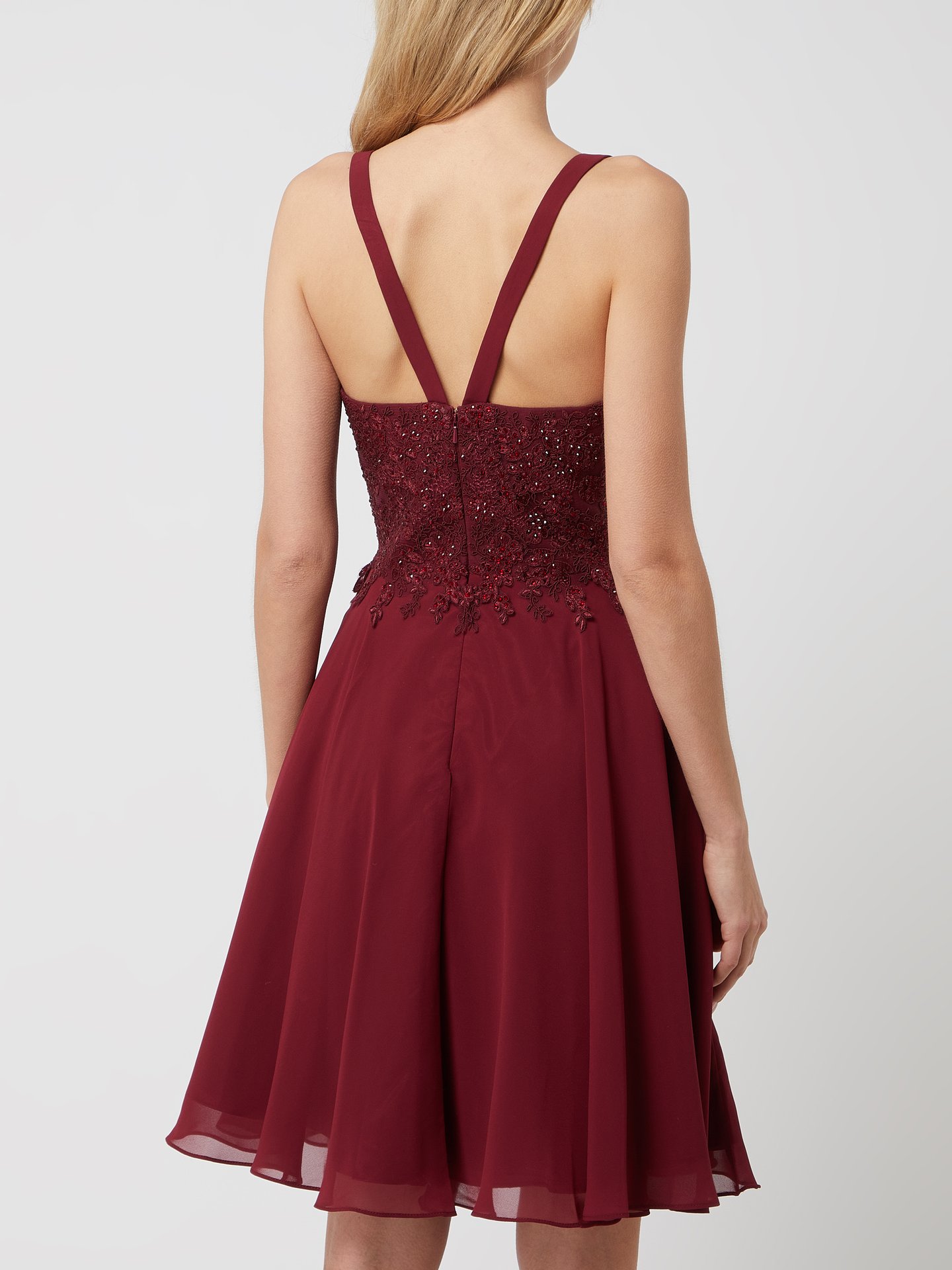 Luxuar Cocktailkleid mit Herz-Ausschnitt (dunkelrot) online kaufen