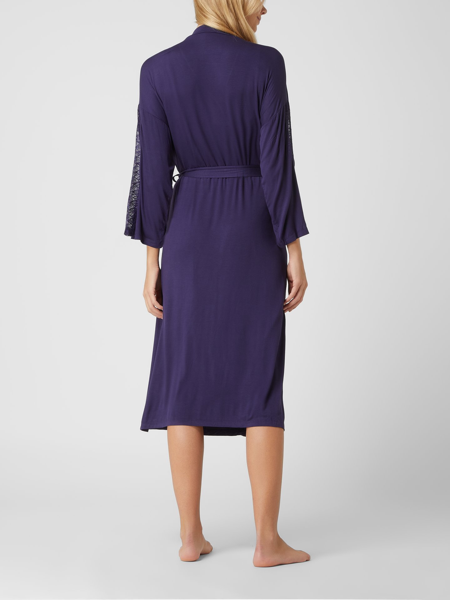 LASCANA Badjas met kant, model 'Romantic Nights' in donkerblauw online ...