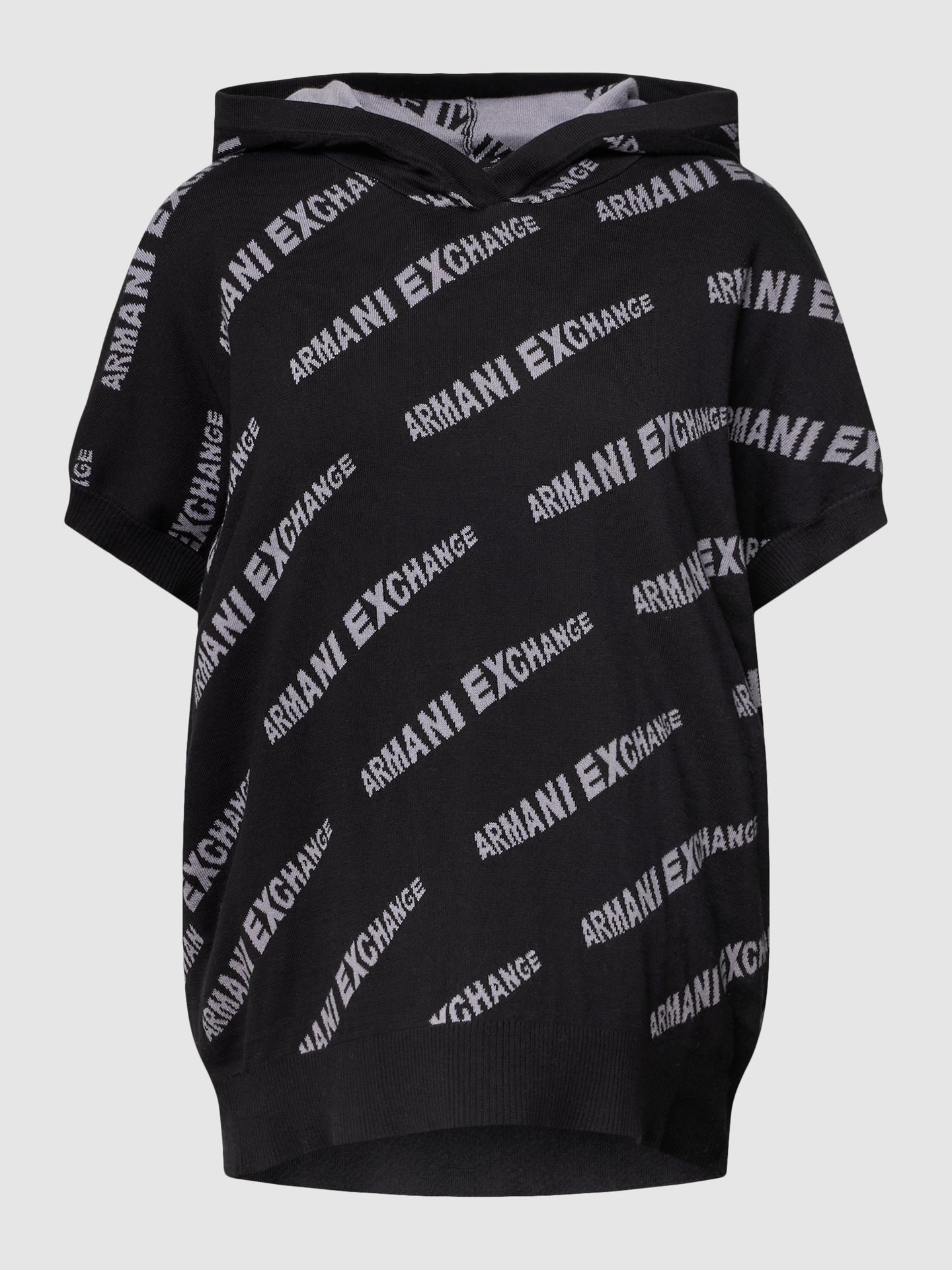 ARMANI EXCHANGE Hoodie met all-over labelmotief in zwart online kopen | P&C