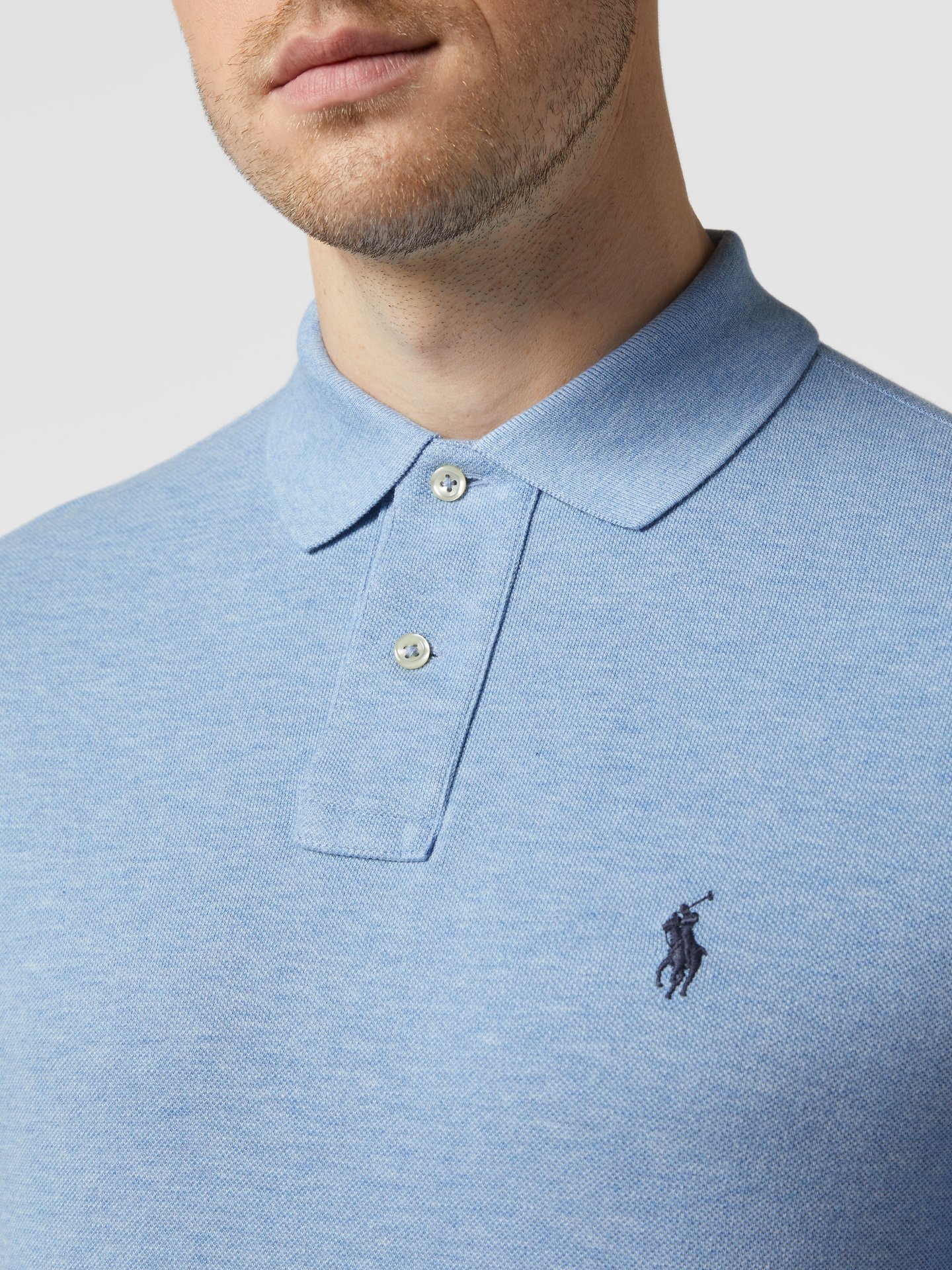 Polo Ralph Lauren Custom Slim Fit Poloshirt aus Baumwolle (hellblau ...
