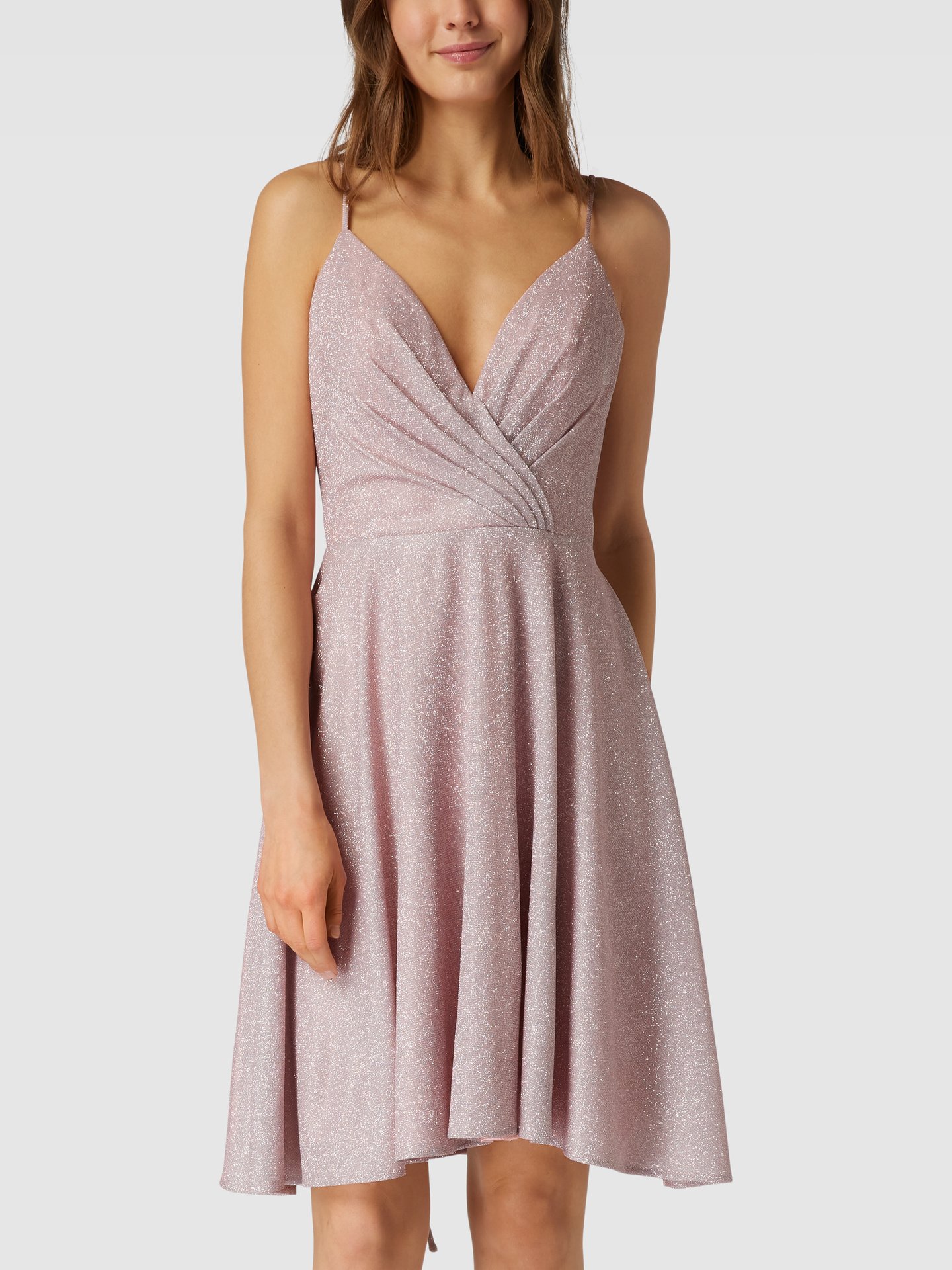 Luxuar Cocktailkleid mit Effektgarn (rosé) online kaufen