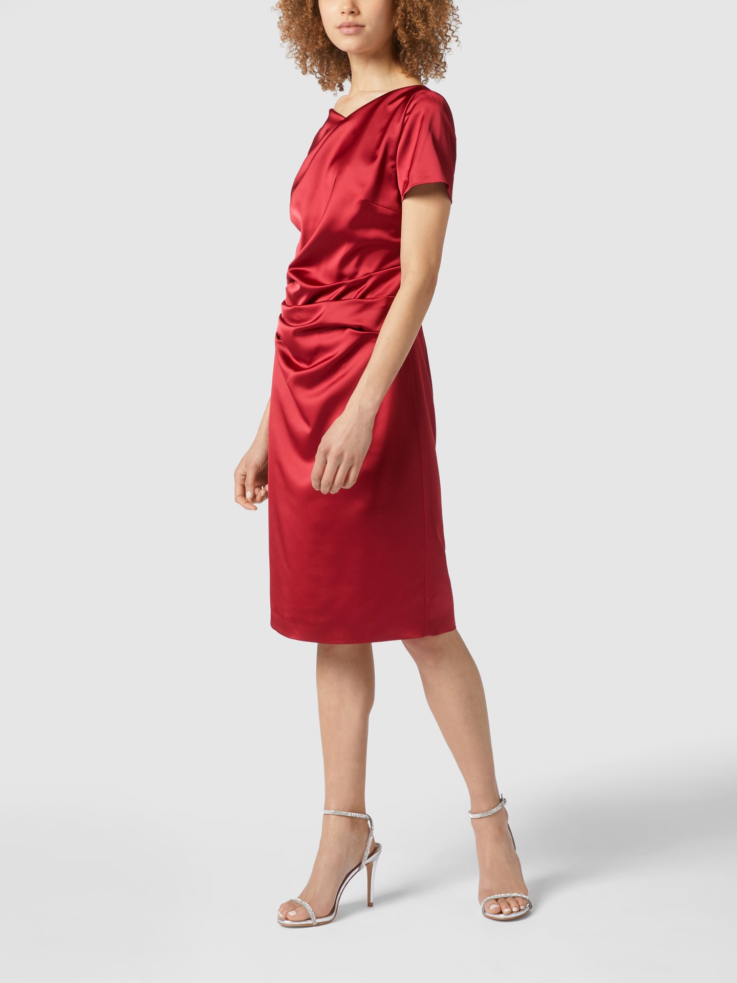 Swing Cocktailkleid aus Satin (rot) online kaufen