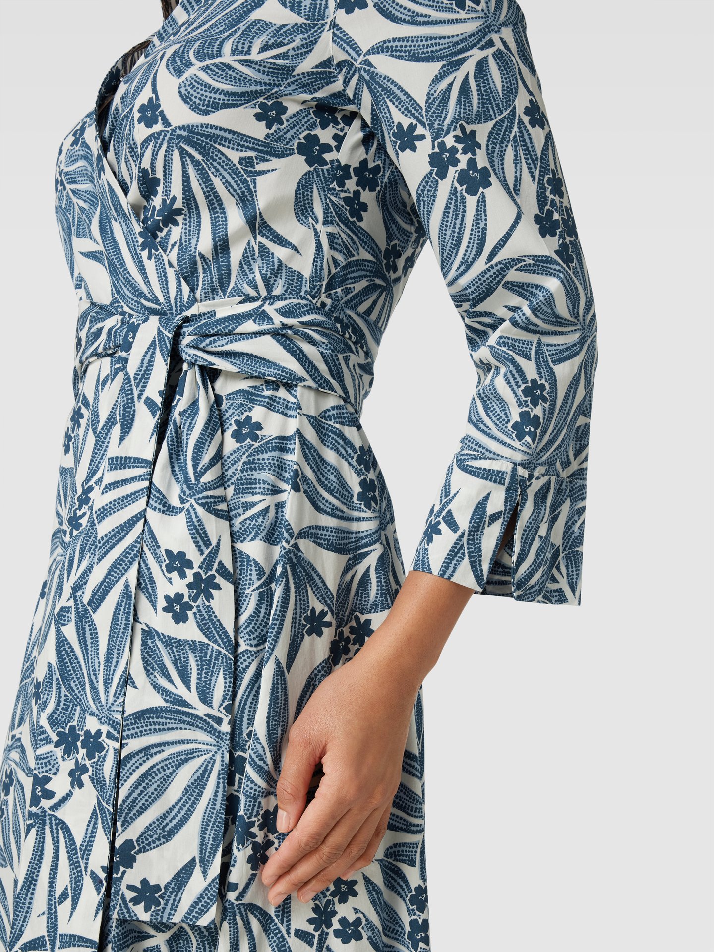 0039 Italy Maxikleid mit Wickel-Optik Modell 'Havanna New' (blau ...