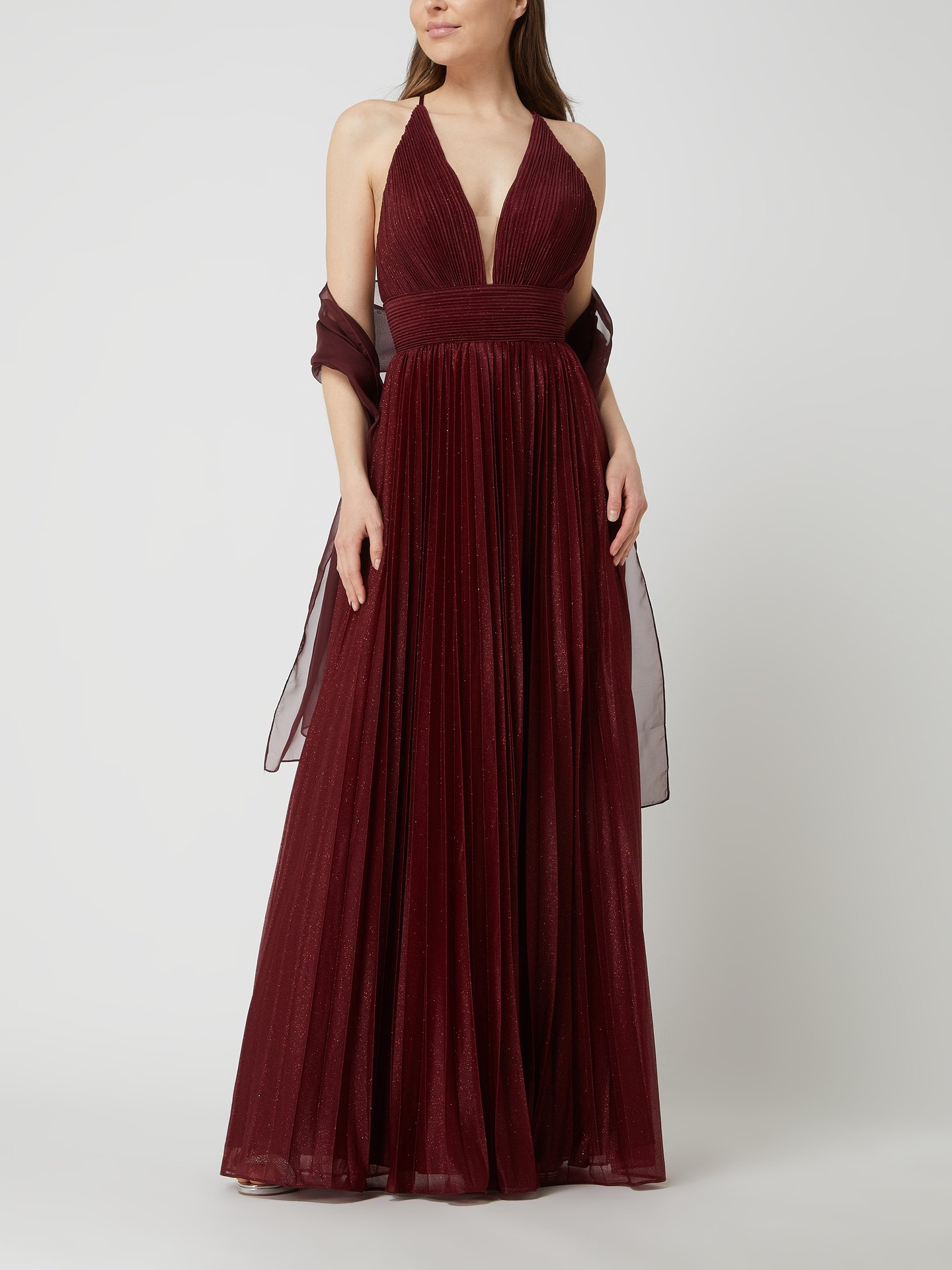 Luxuar Abendkleid mit Glitter-Effekt (metallic rot) online kaufen