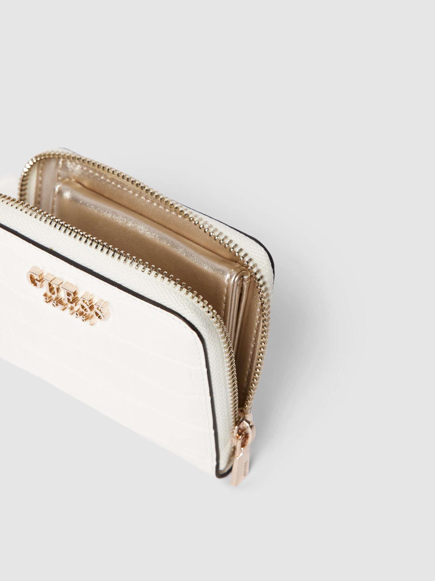 Guess Portemonnaie mit Strukturmuster Modell 'LAUREL' (weiß) online kaufen