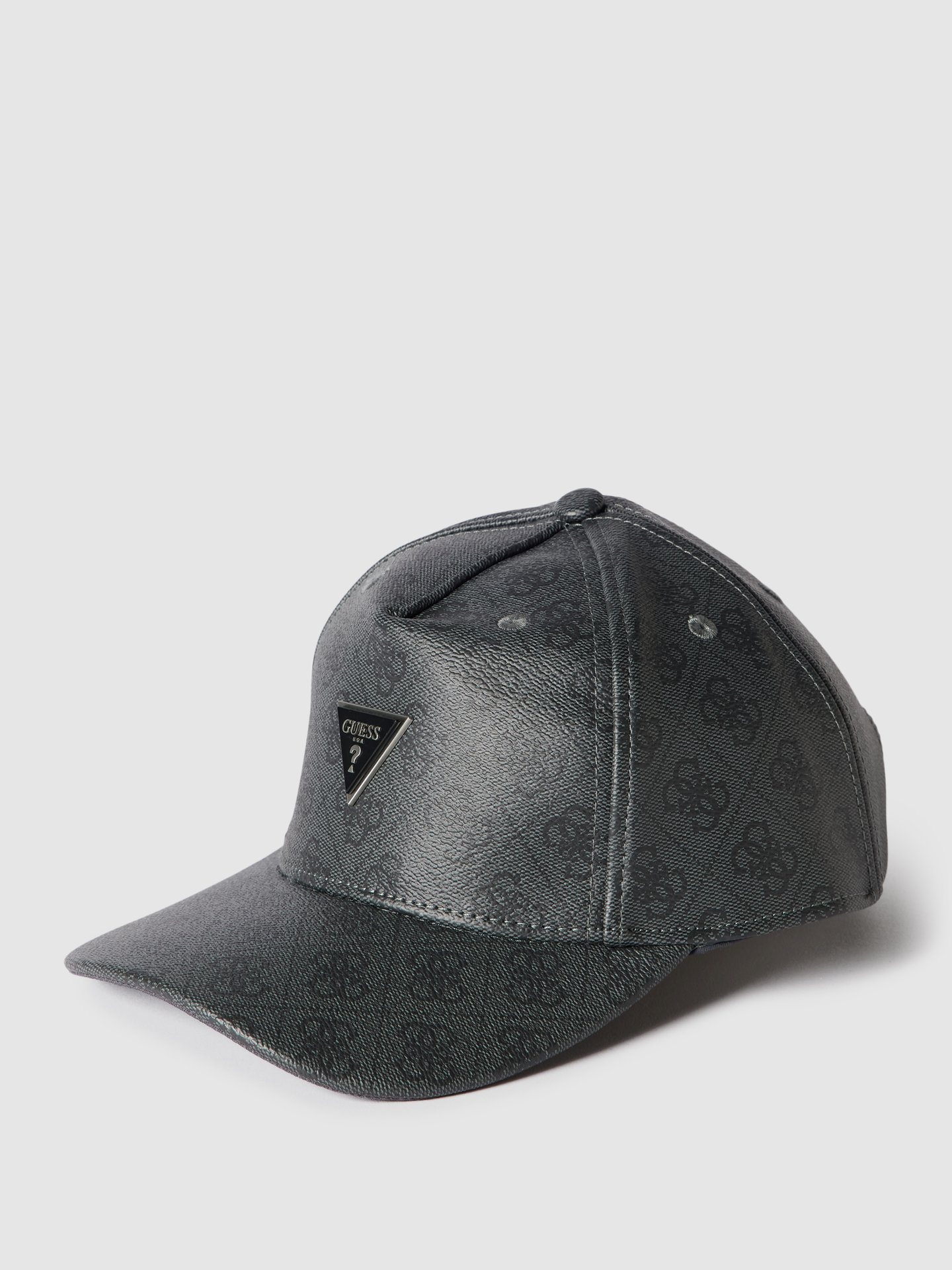 Guess Cap in Leder-Optik mit Label-Applikation (dunkelgrau) online kaufen
