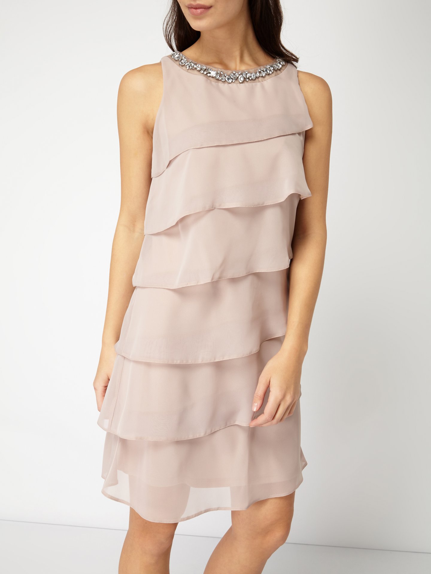 Christian Berg Cocktail Cocktailkleid aus Chiffon im Stufen-Look (hellbraun) online kaufen