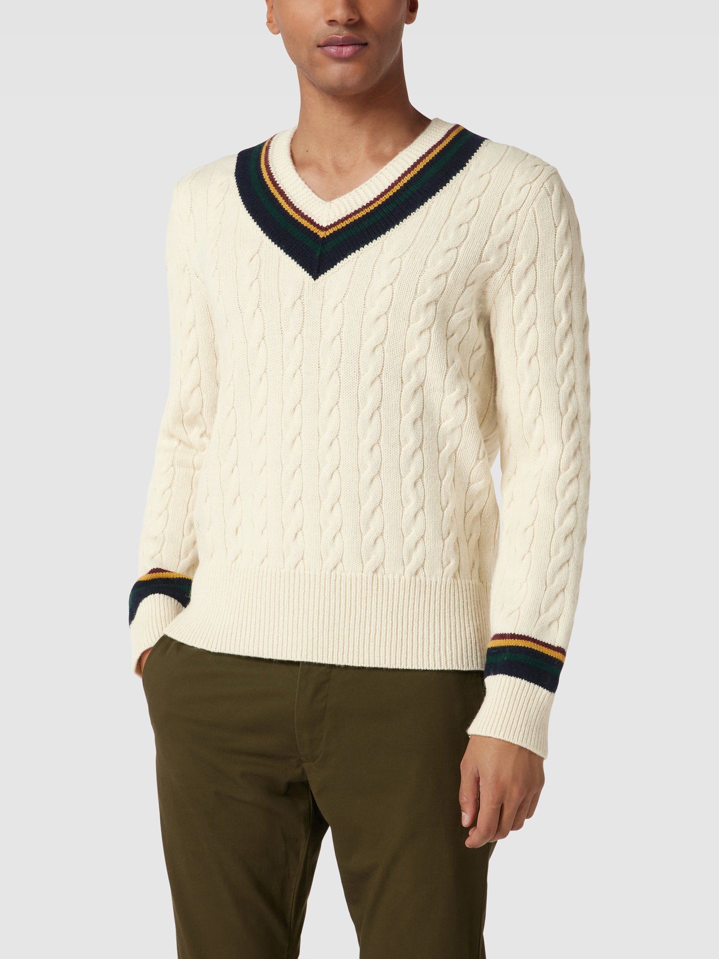 Polo Ralph Lauren Strickpullover mit Zopfmuster (offwhite) online kaufen