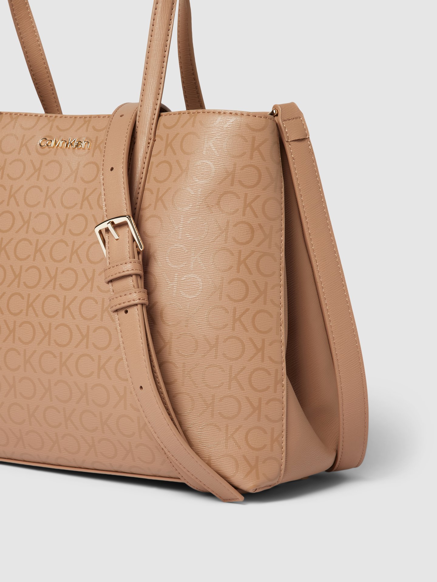 CK Calvin Klein Tote bag met all-over logo in beige online kopen | P&C