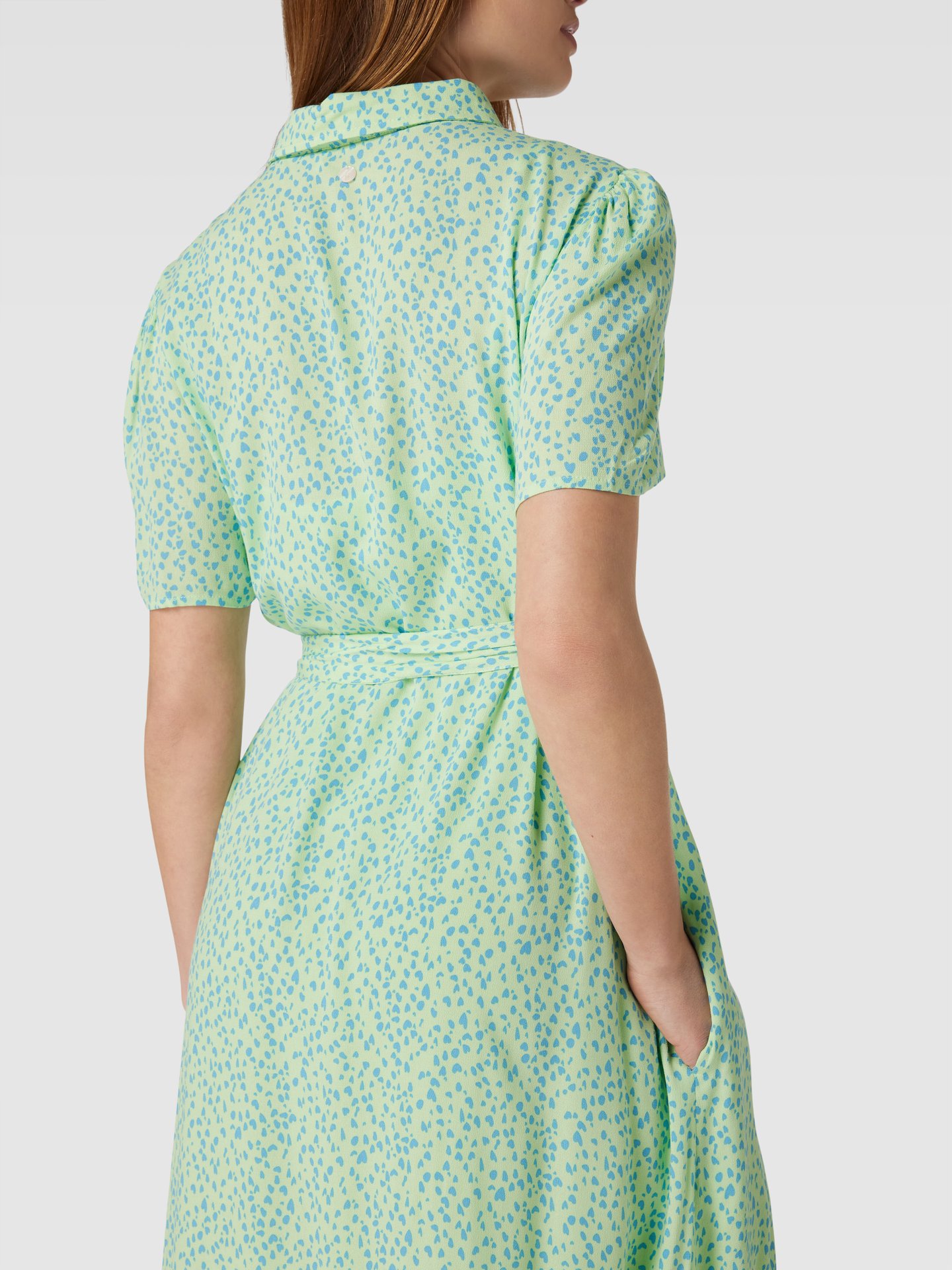 Nümph Midi-jurk van pure viscose, model 'LYDIA' in groen online kopen | P&C