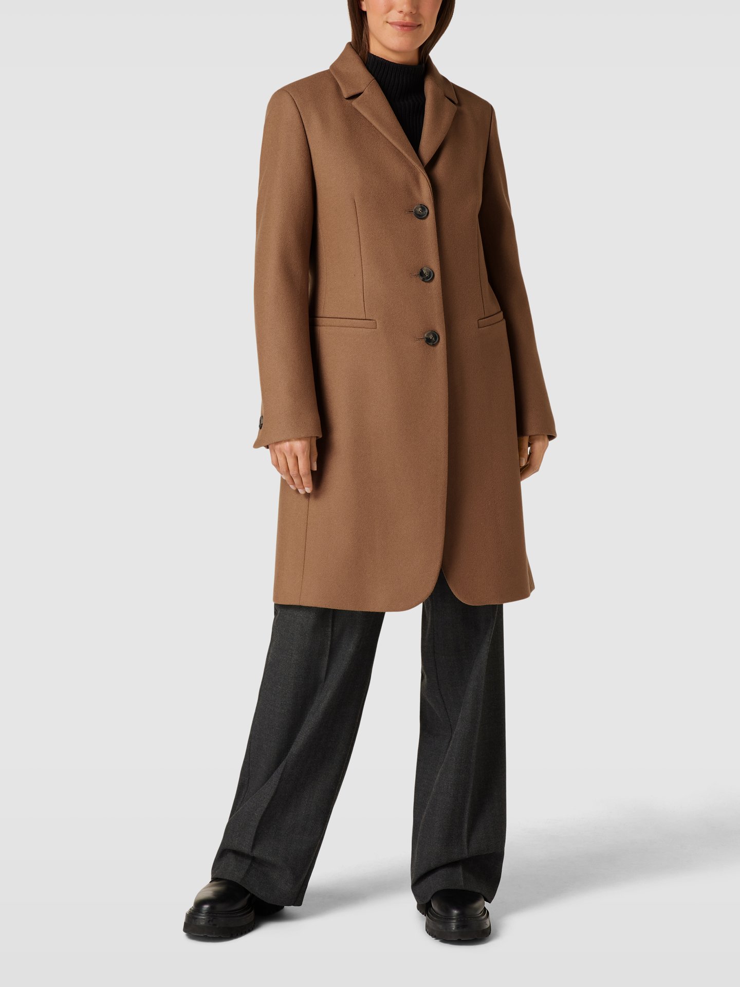 Cinque Lange jas met strookzakken, model 'CITORA' in camel online kopen ...