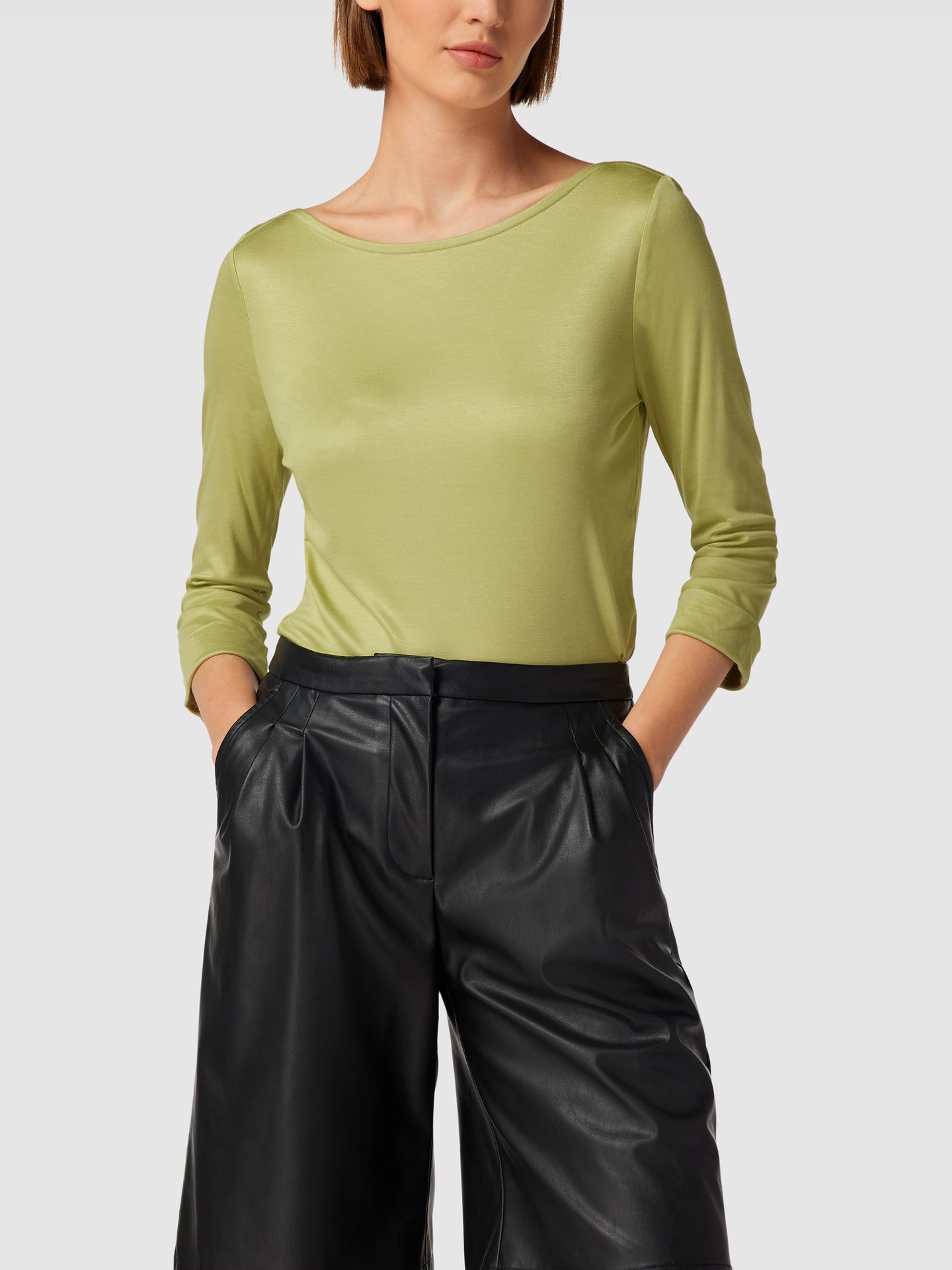comma Shirt met lange mouwen met boothals in appeltjesgroen online ...