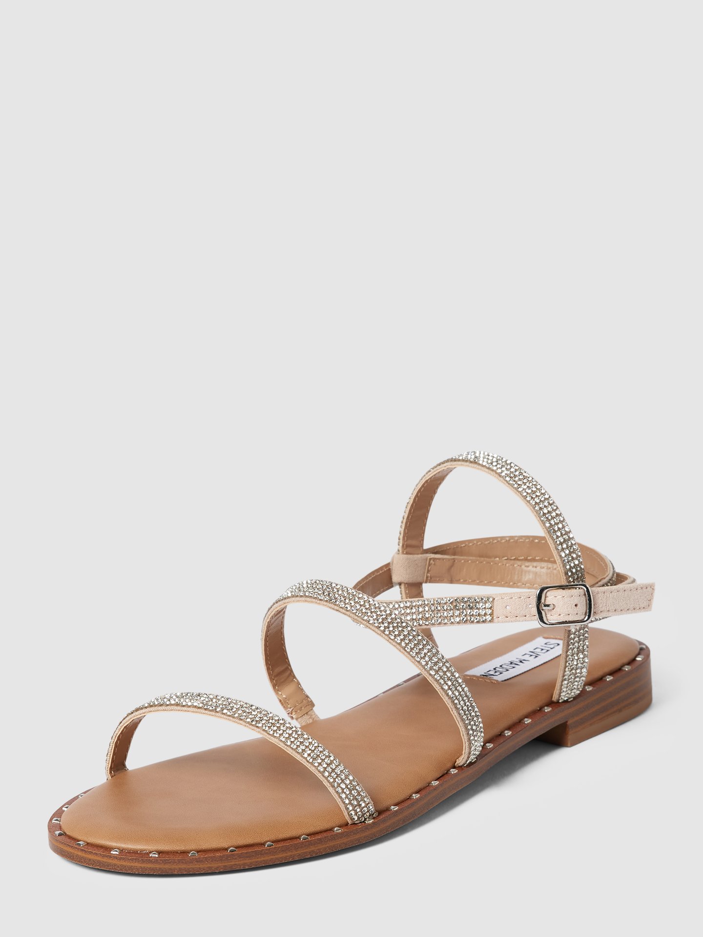 Steve Madden Sandalen met strass-steentjes, model 'TRANSPORT' in zilver ...