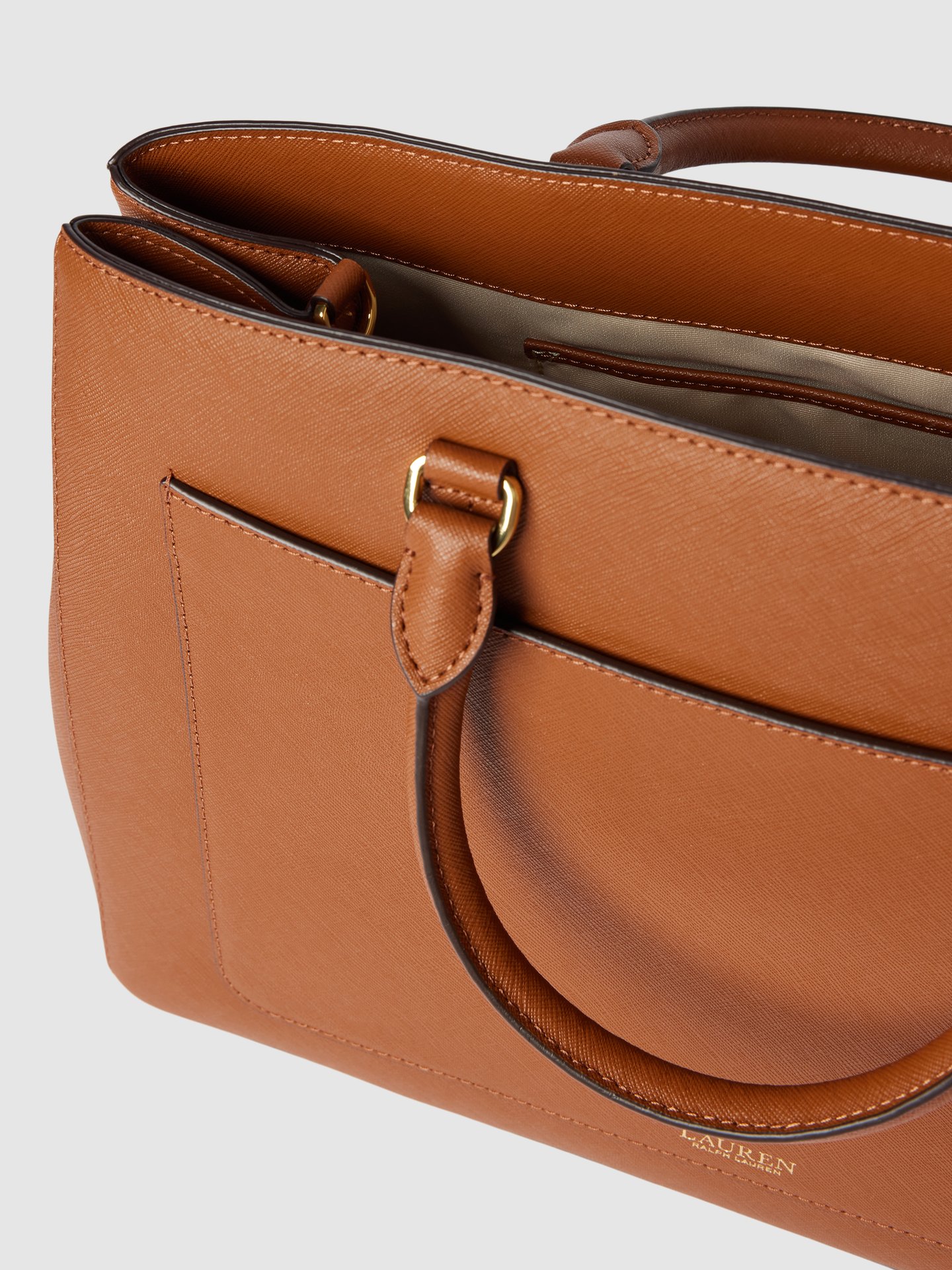 Lauren Ralph Lauren Handtas met labeldetail in cognac online kopen | P&C