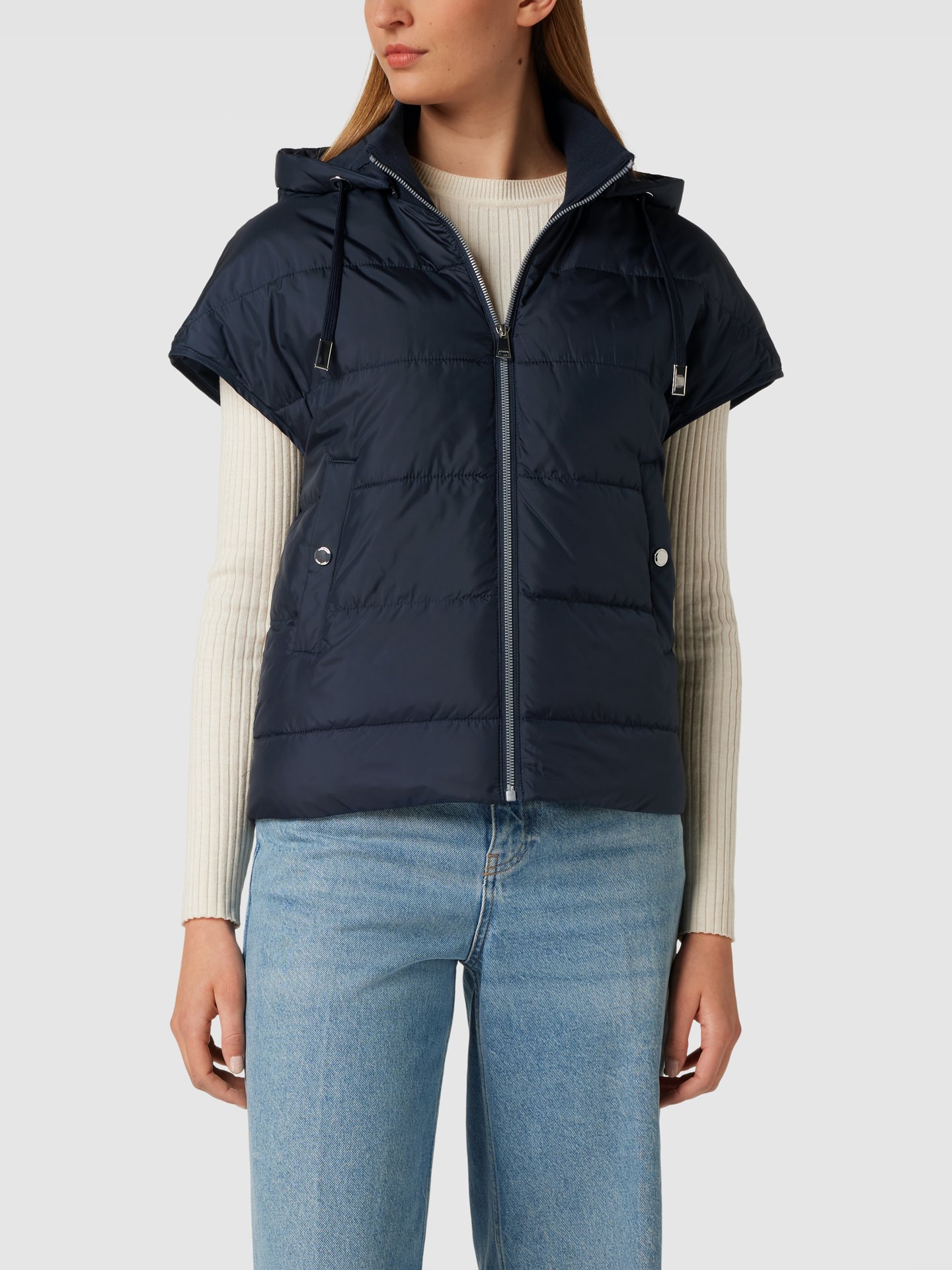 Gerry Weber Bodywarmer met afneembare capuchon in marineblauw online ...
