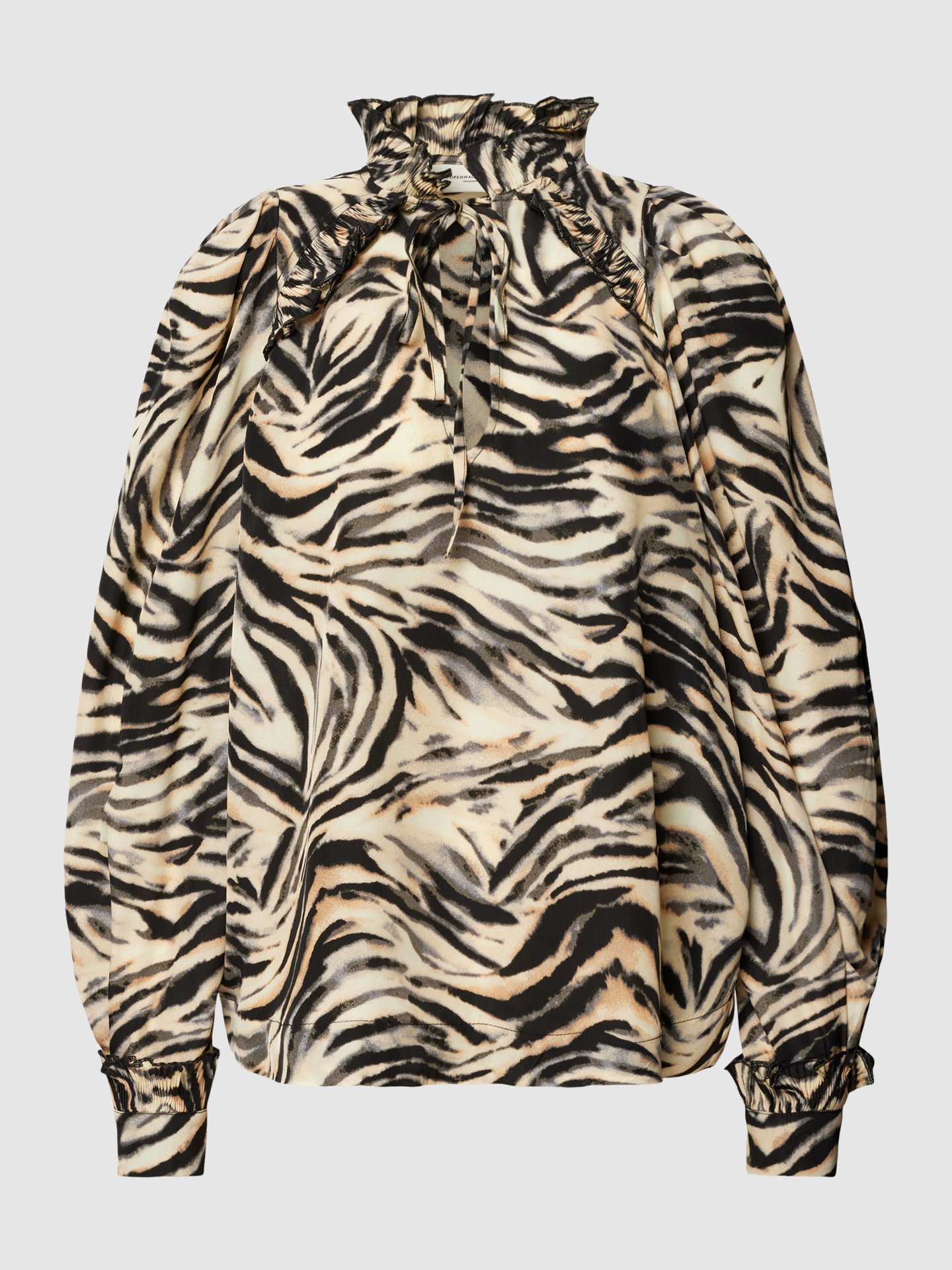 Copenhagen Muse Bluse mit Animal-Print Modell 'FRILL-SHIRT' (hellbraun ...