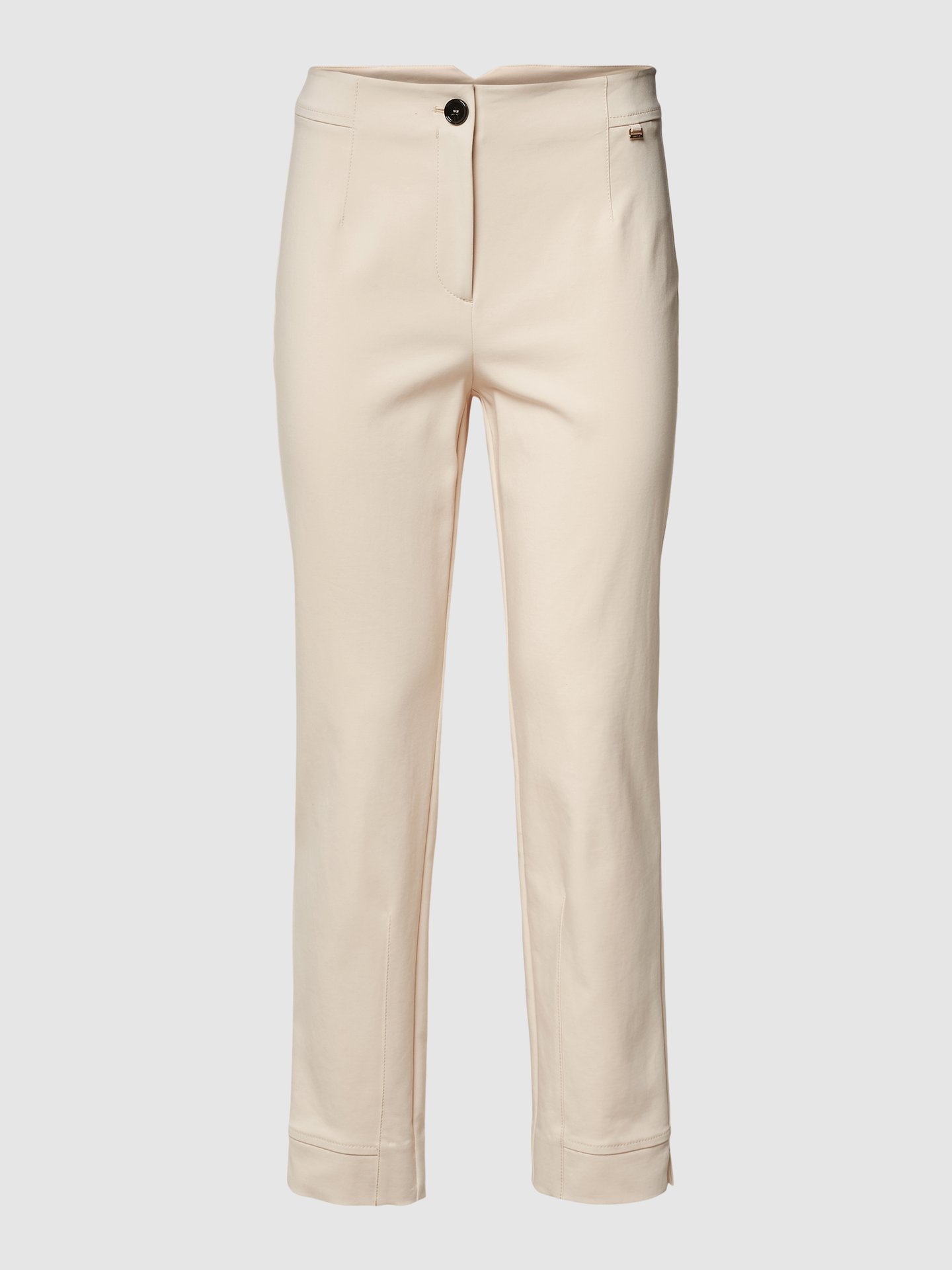 Marc Cain Stoffen broek met labeldetail in beige online kopen | P&C