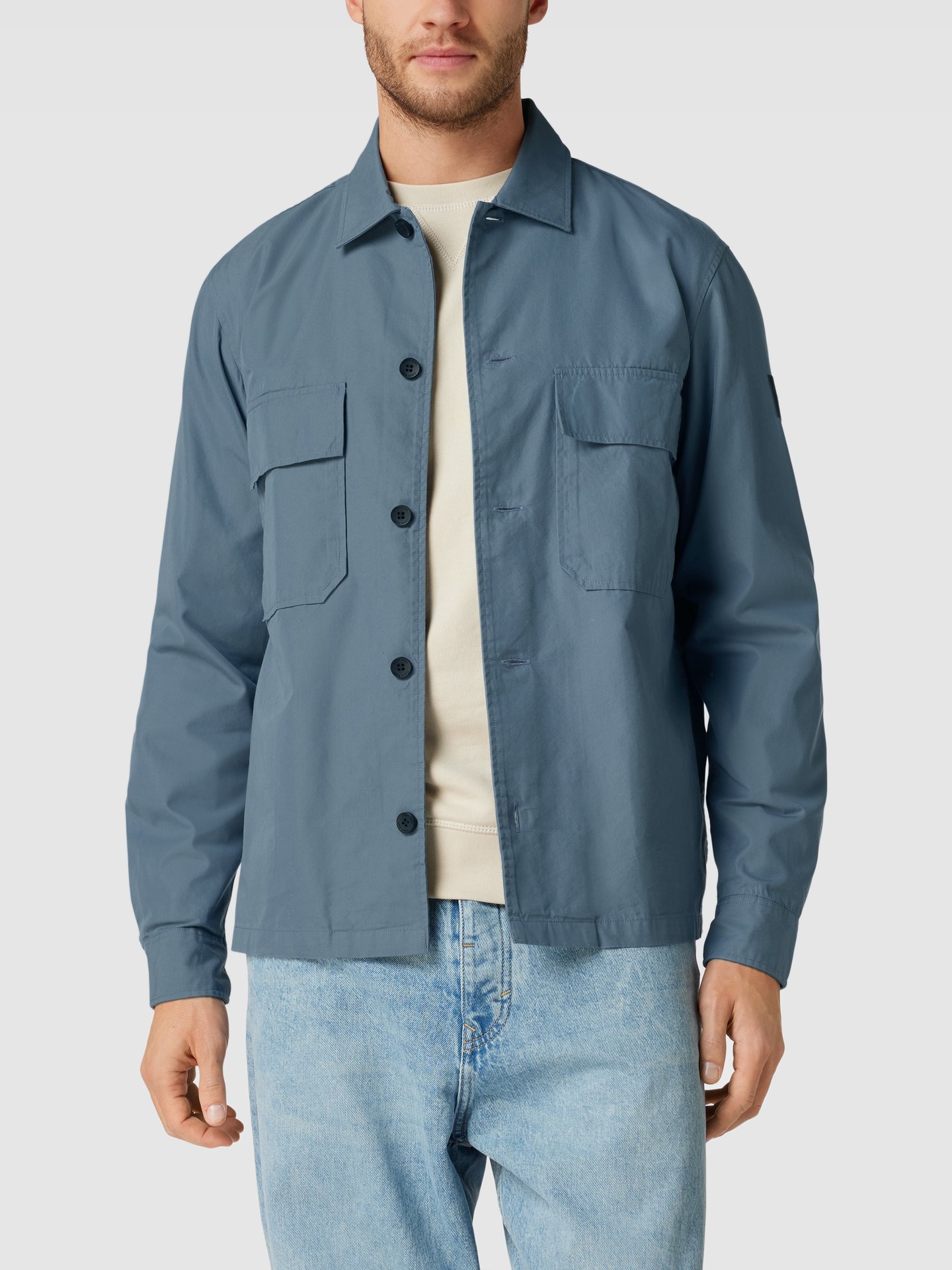 CK Calvin Klein Hemdjacke mit Label-Patch Modell 'COTTON NYLON ...