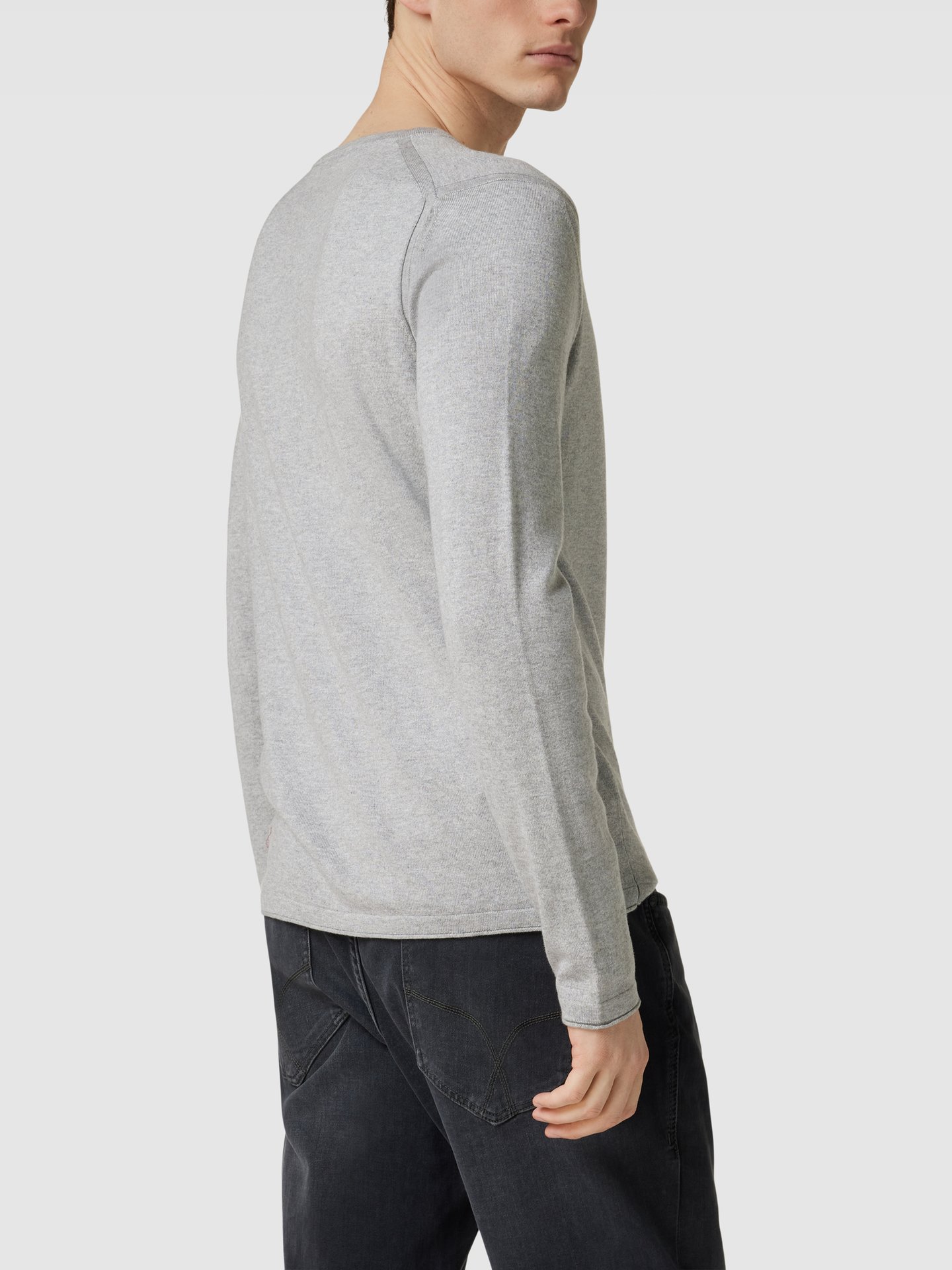 Cinque Strickpullover mit gerippten Abschlüssen Modell 'Vallie' (silber) online kaufen