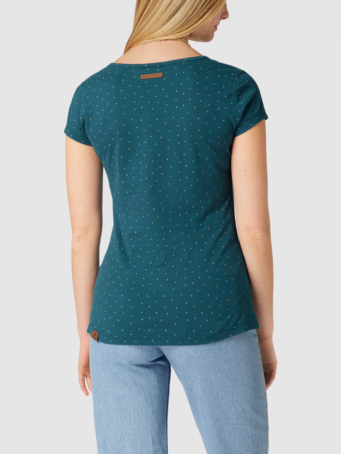 Ragwear T-shirt met all-over motief, model 'MINTT DOTS' in donkergroen ...