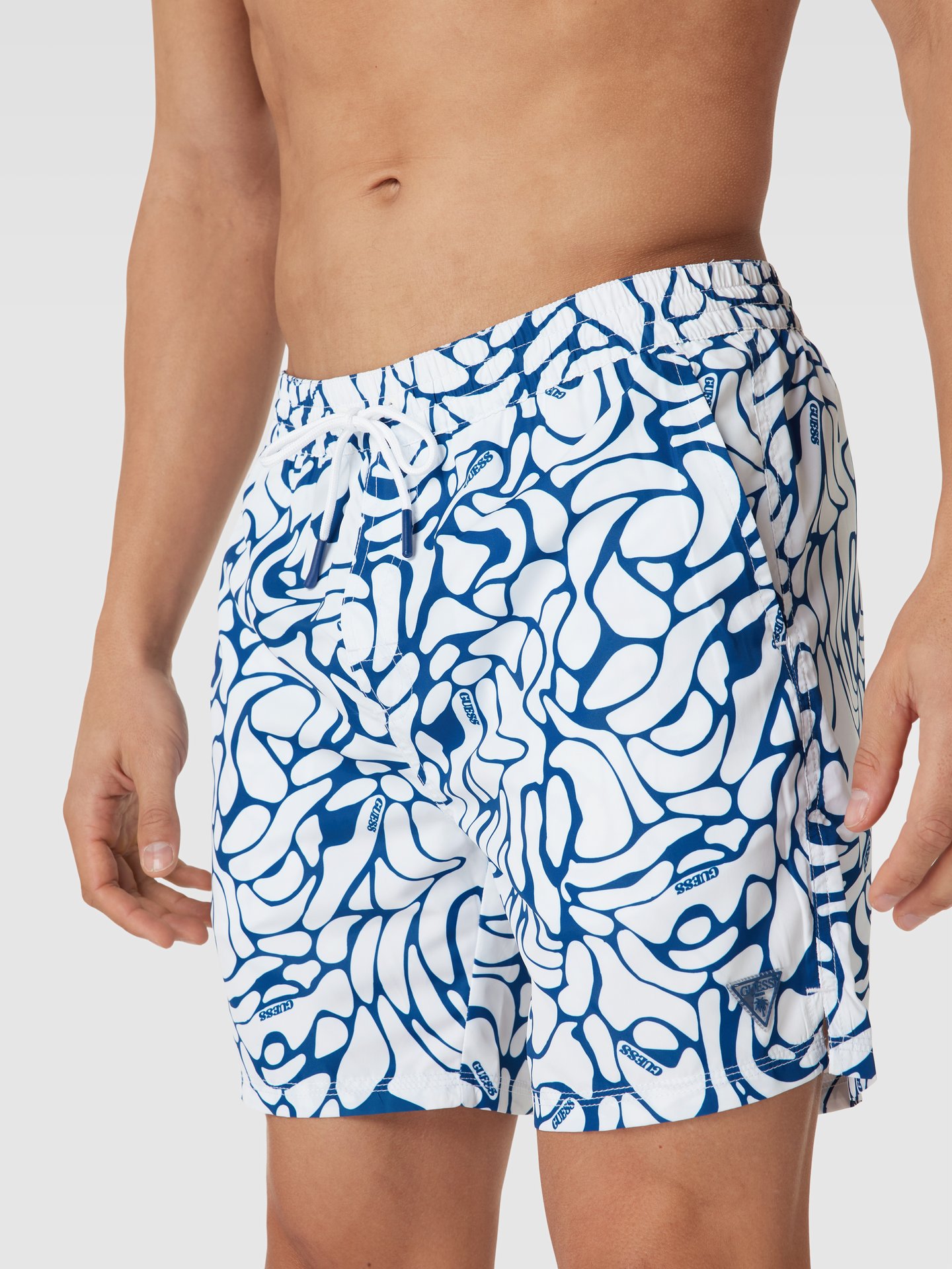 Guess Zwembroek met labeldetails, model 'BALI' in donkerblauw online ...