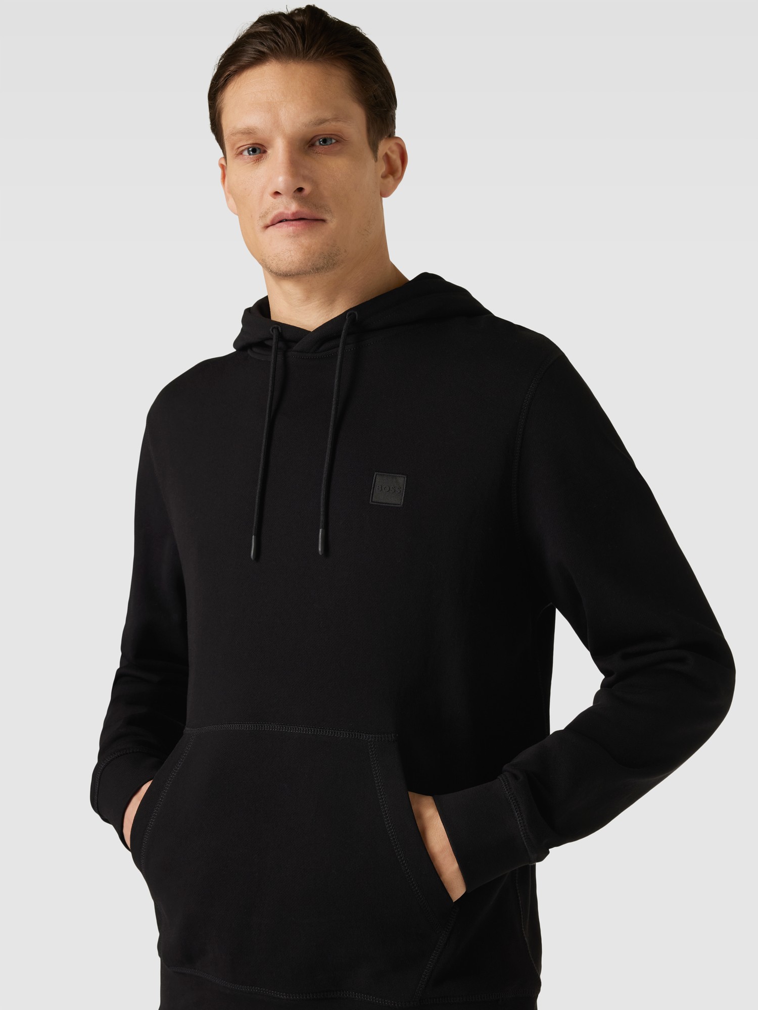 BOSS Orange Hoodie met labeldetail, model 'Wetalk' in zwart online ...