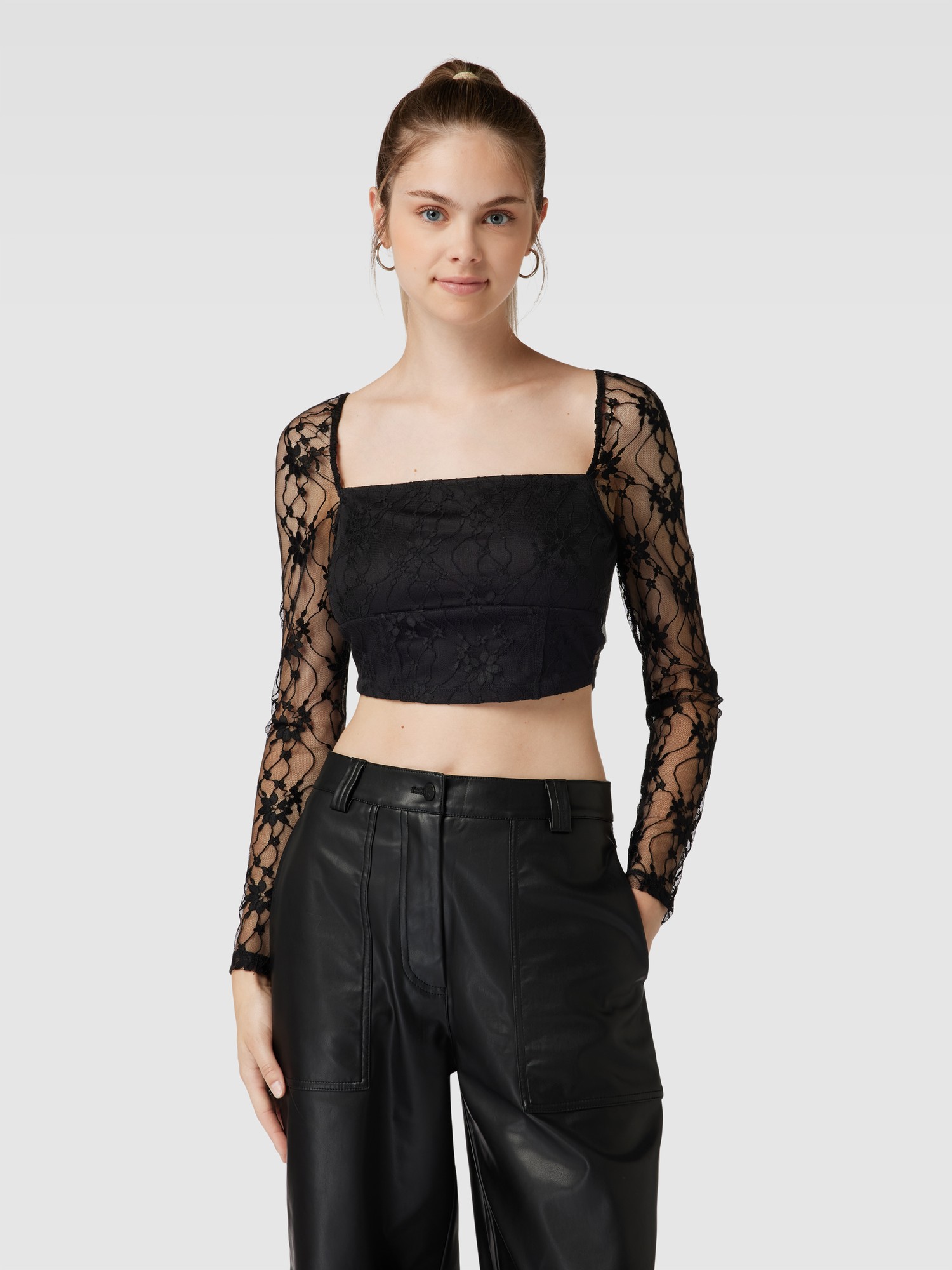 Only Top met kant, model 'THEA' in zwart online kopen | P&C