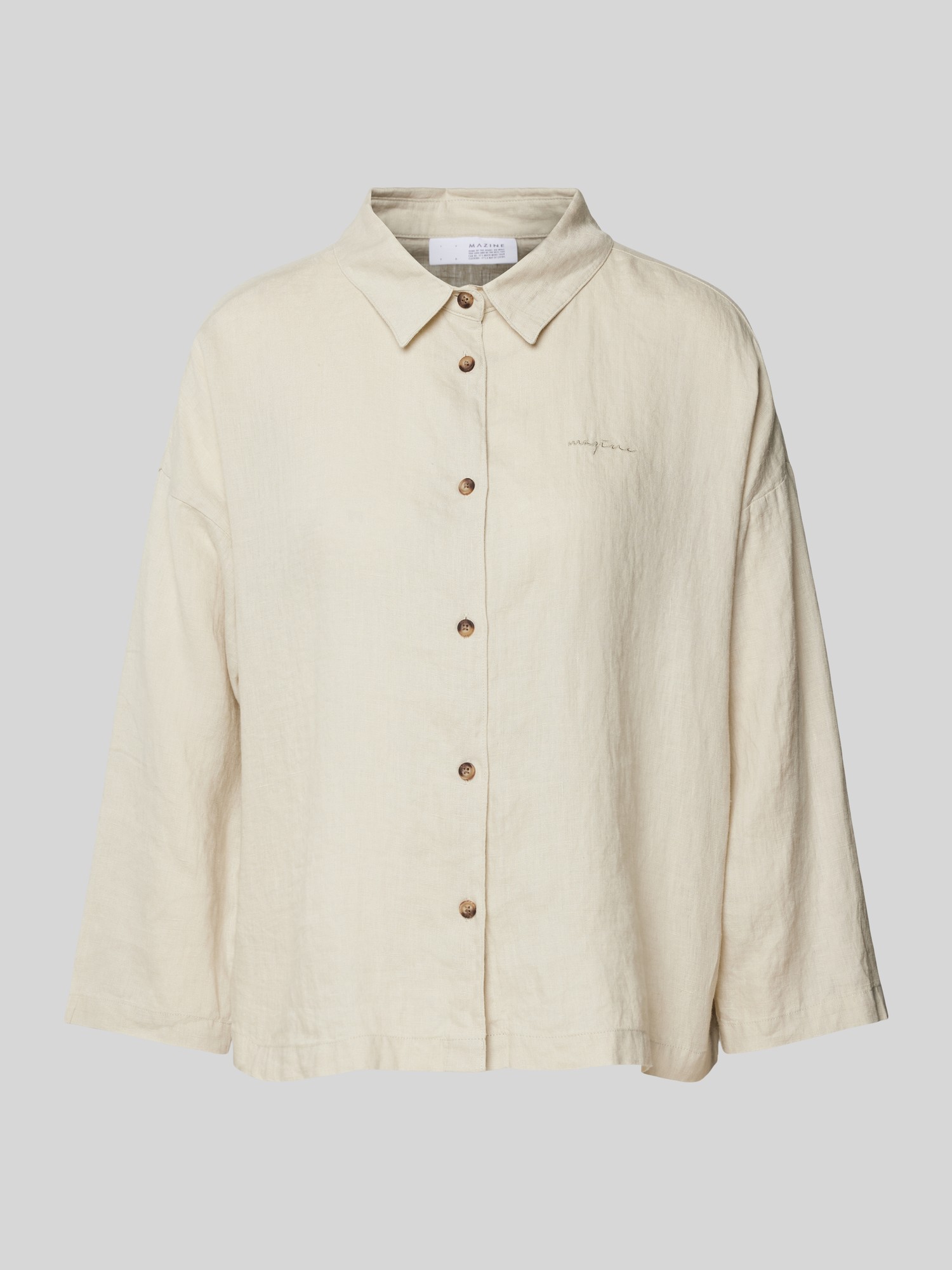 Mazine Leinenbluse mit Label-Stitching Modell 'Lia' (offwhite) online ...
