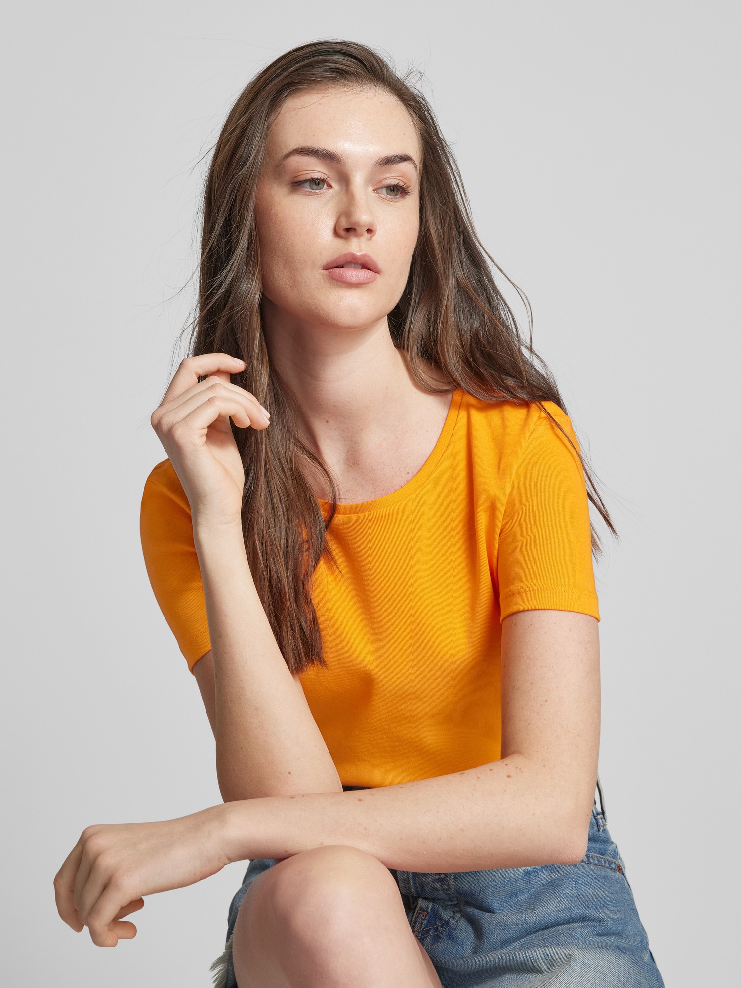 Montego T-Shirt in Melange-Optik (orange) online kaufen