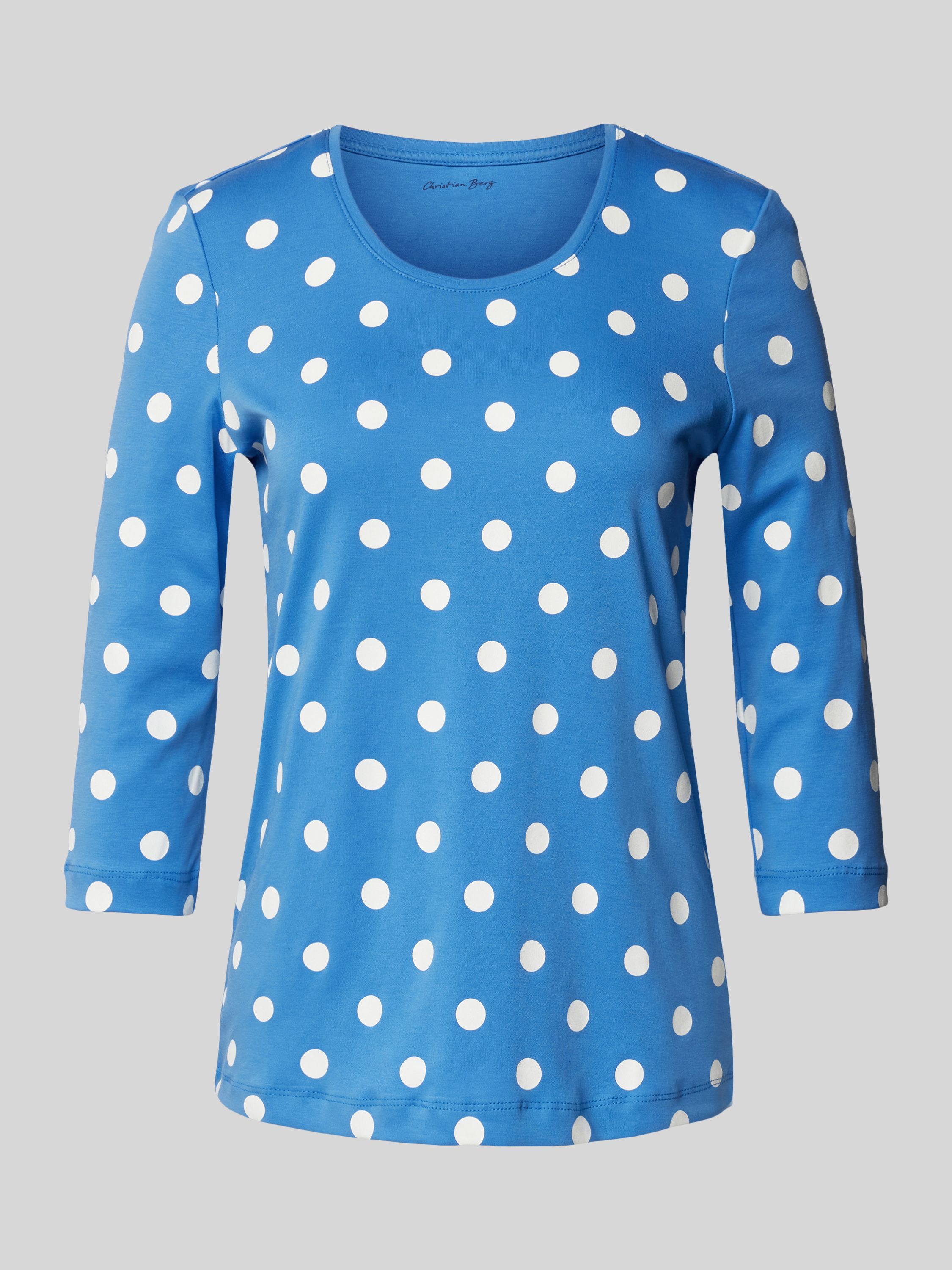 Christian Berg Woman Shirt met lange mouwen en stippen in koningsblauw ...