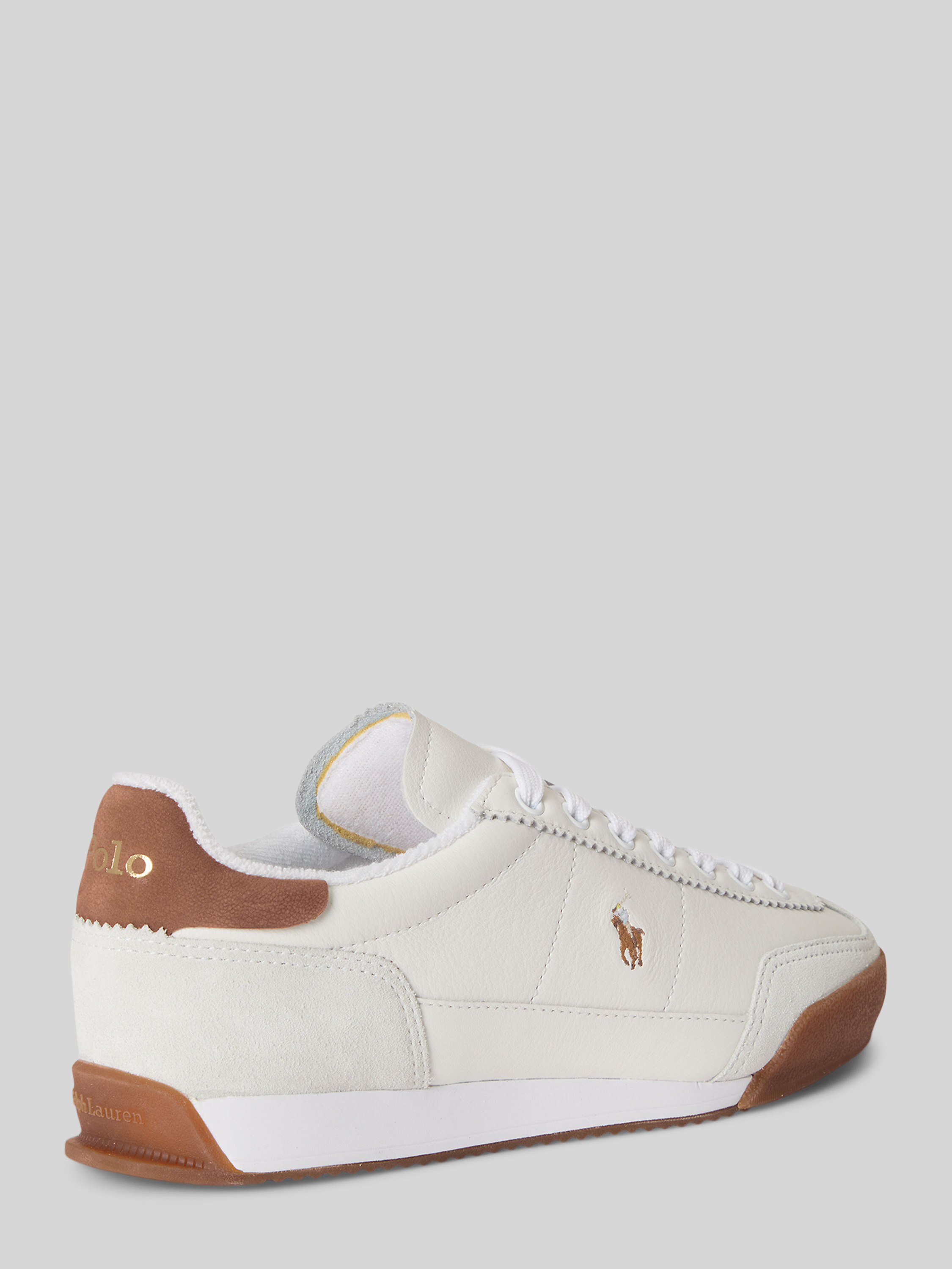 Polo Ralph Lauren Lage sneakers van echt leer, model 'HESTER' in wit ...