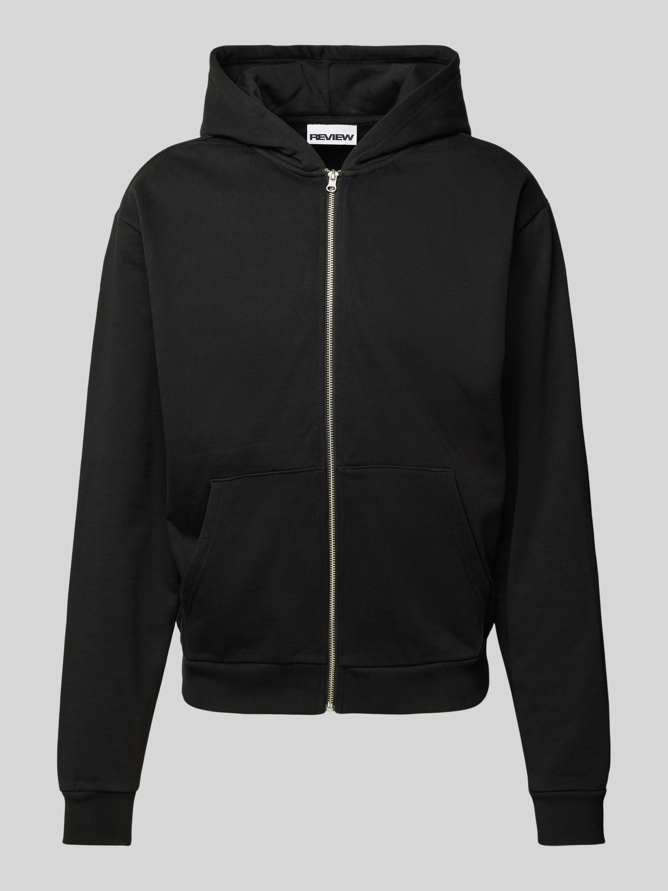 REVIEW Loose Fit Sweatjacke aus reiner Baumwolle (black) online kaufen