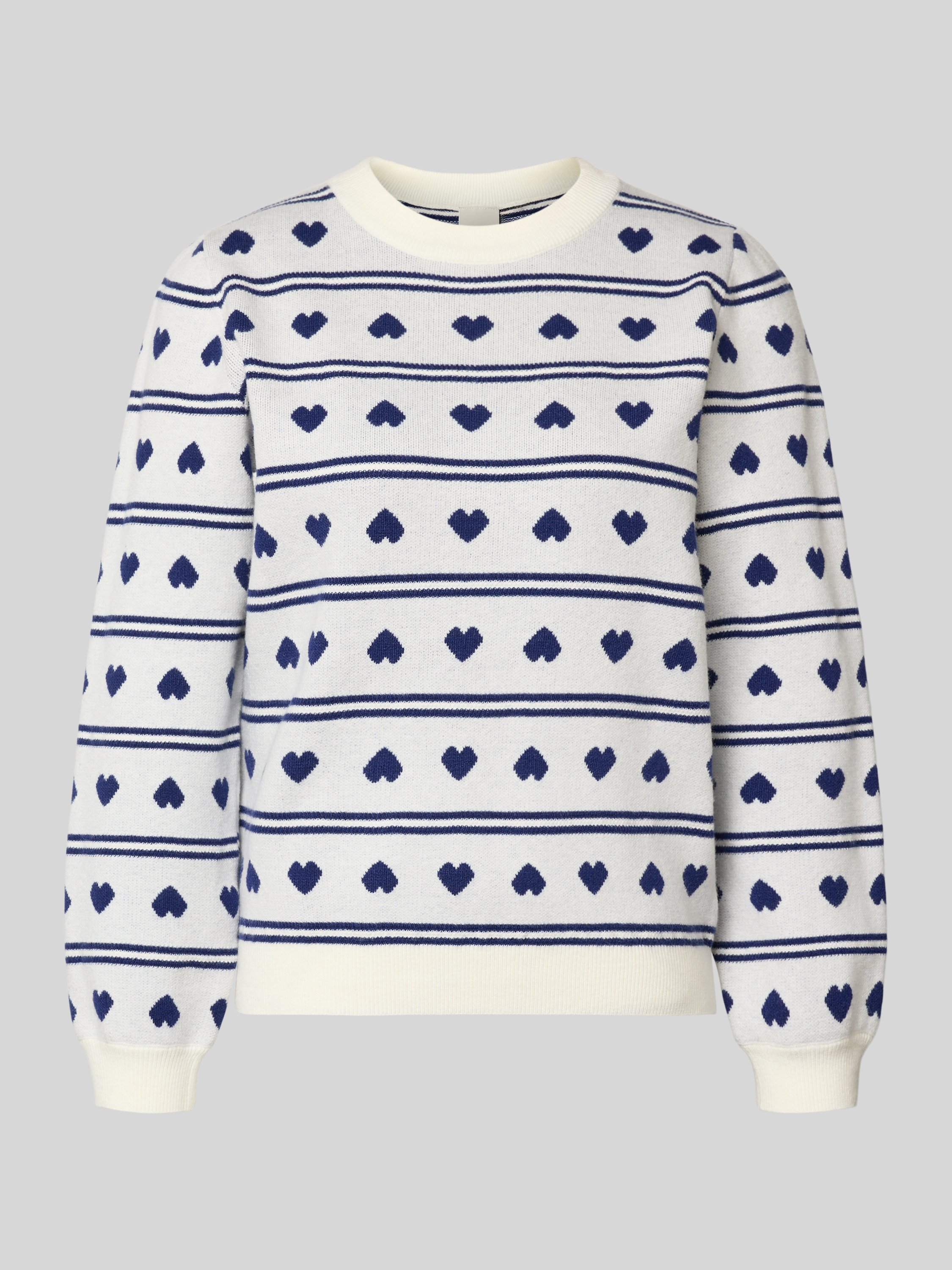 ICHI Relaxed Fit Pullover mit Allover-Motiv-Stitching Modell 'Brielle ...