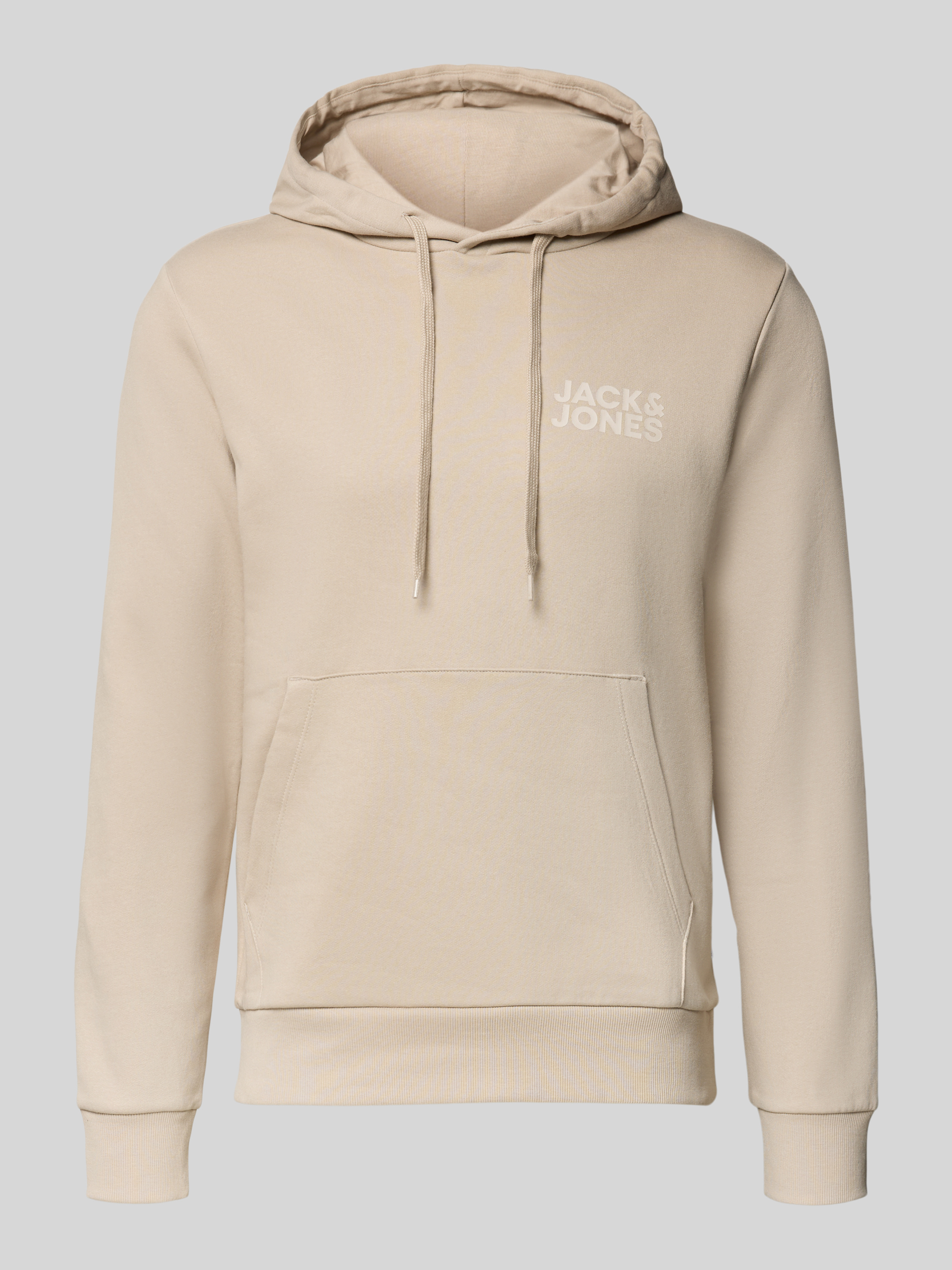 Jack & Jones Hoodie mit Label-Print und Känguru-Tasche (beige) online ...