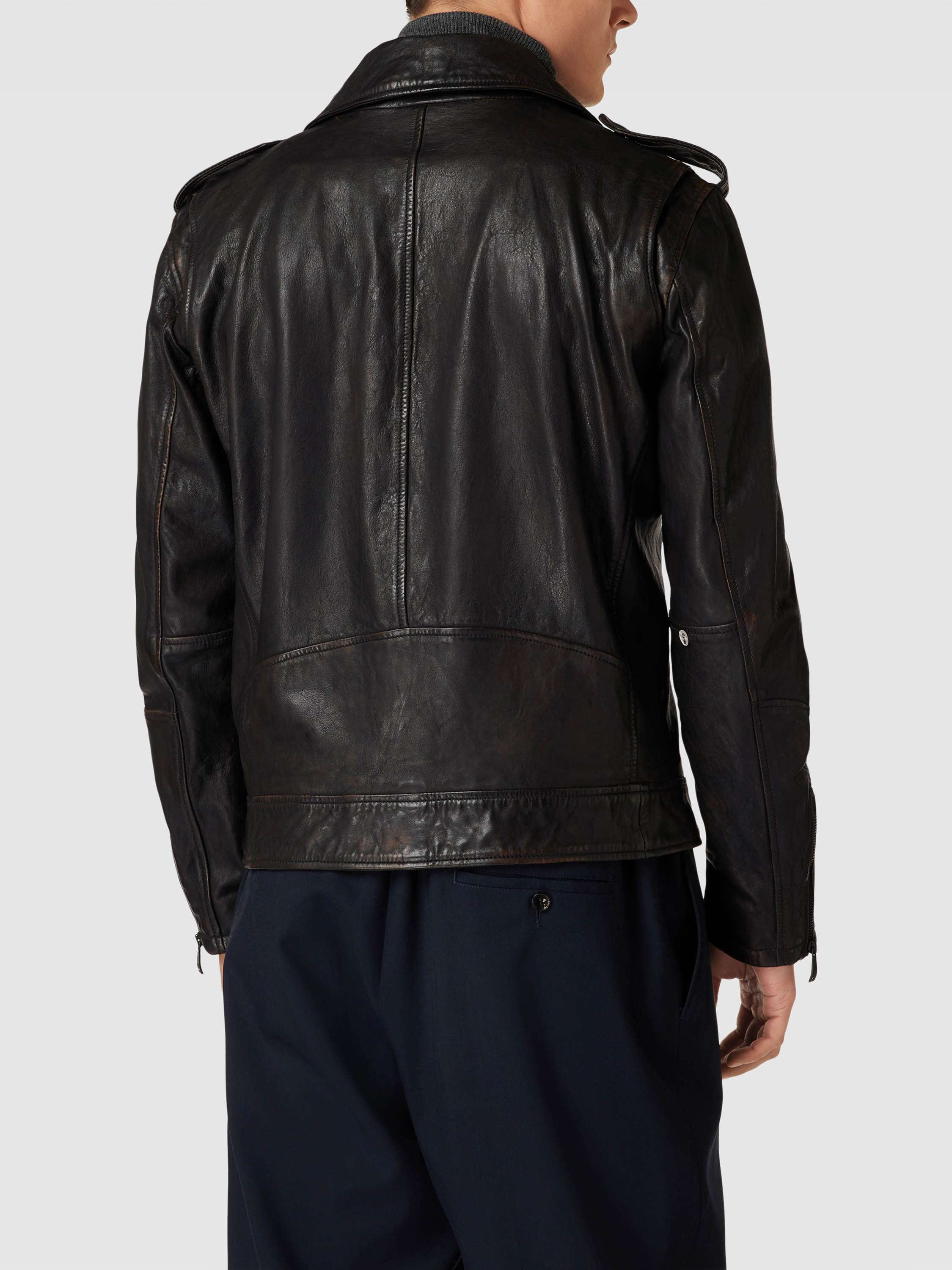JOOP! Jeans Lederjacke mit Label-Details Modell 'Alexis' (dunkelbraun ...