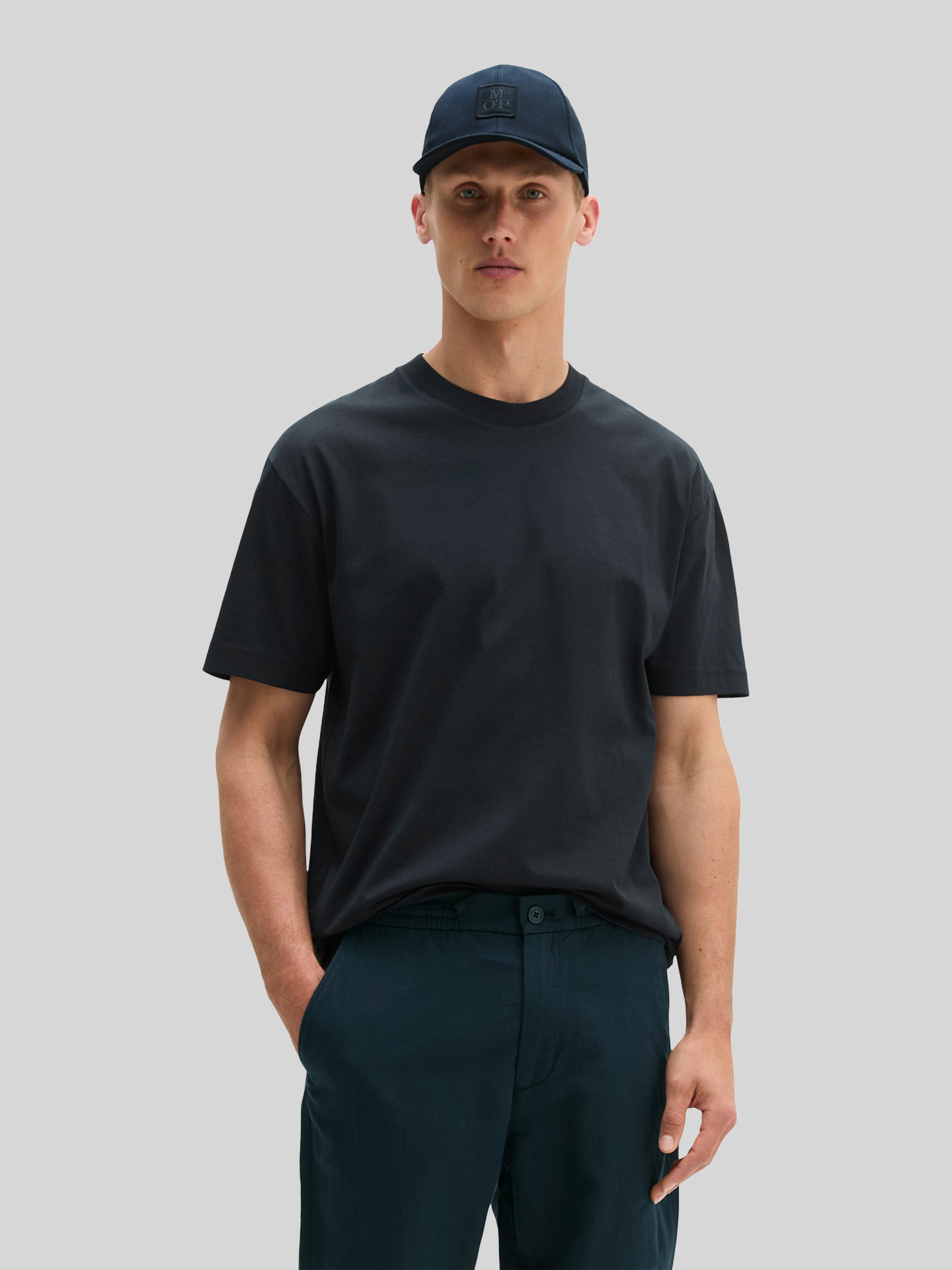 Marc O'Polo Loose Fit T-Shirt aus reiner Baumwolle (marine) online kaufen