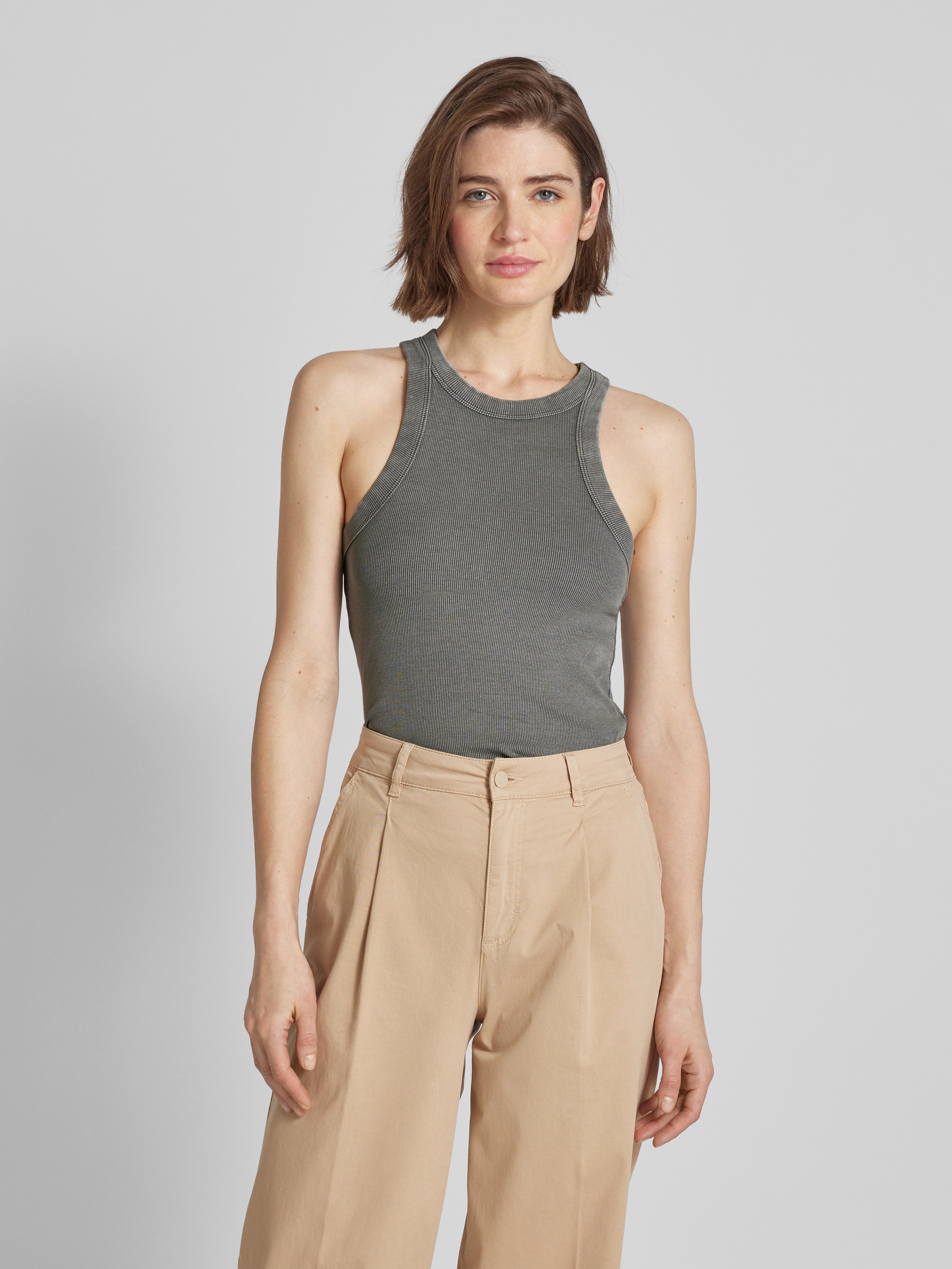 Mango Tanktop in Ripp-Optik Modell 'BONIW' (anthrazit) online kaufen