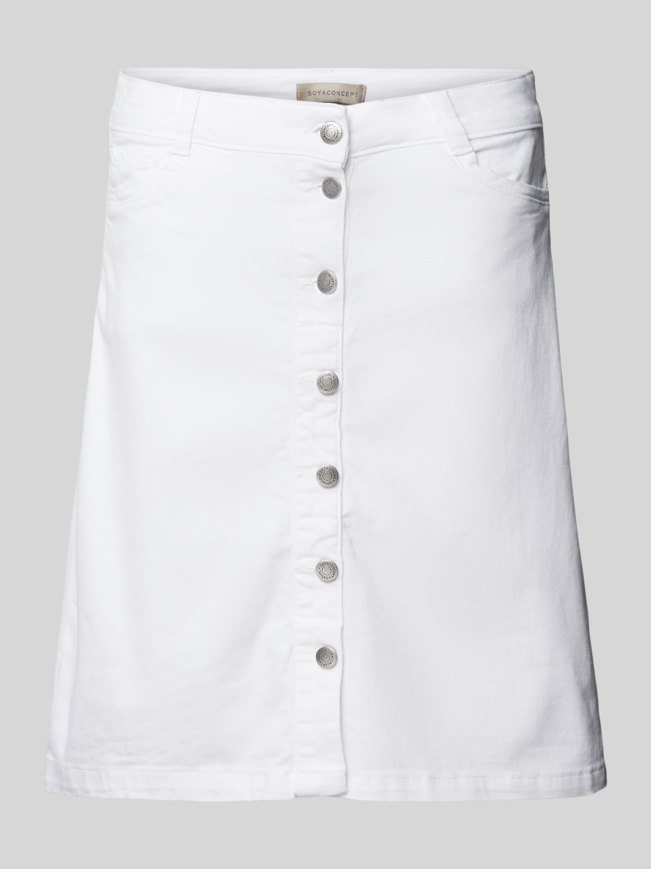 Soyaconcept Knielange rok met knoopsluiting, model 'Erna' in wit online ...