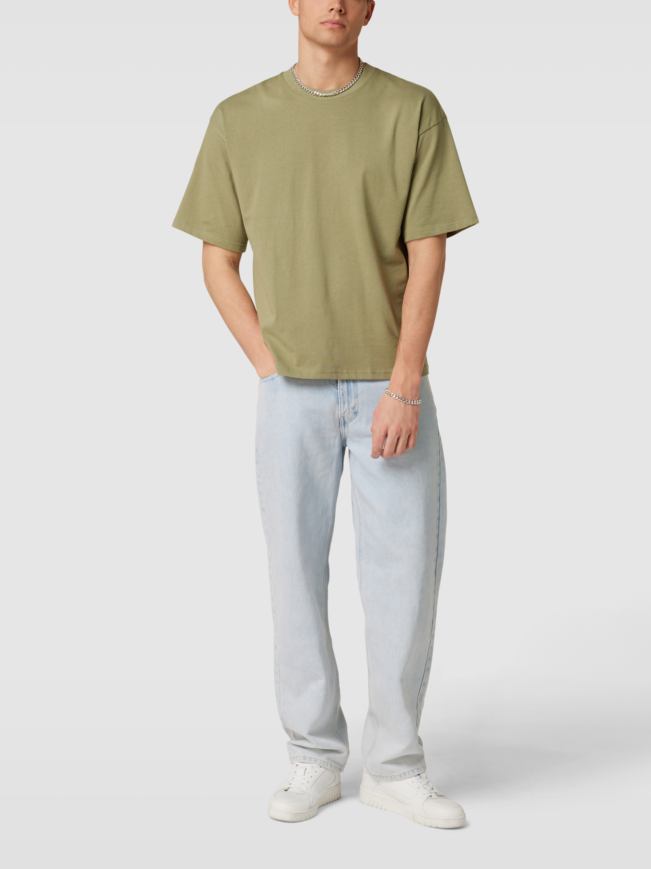 REVIEW Oversized Fit T-Shirt mit Rundhalsausschnitt (schilf) online kaufen