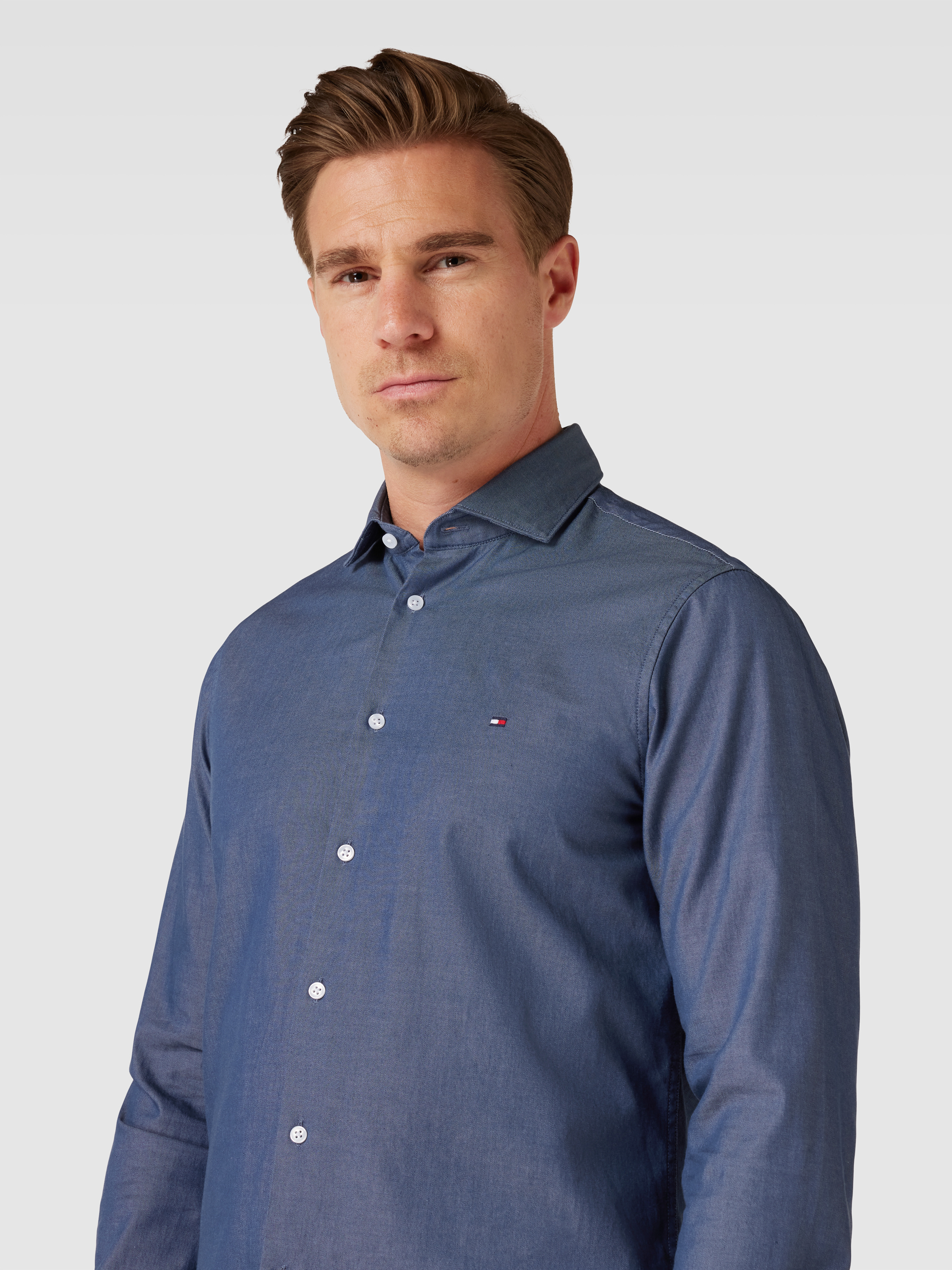 Tommy Hilfiger Zakelijk overhemd met labelstitching, model 'FINE TWILL ...