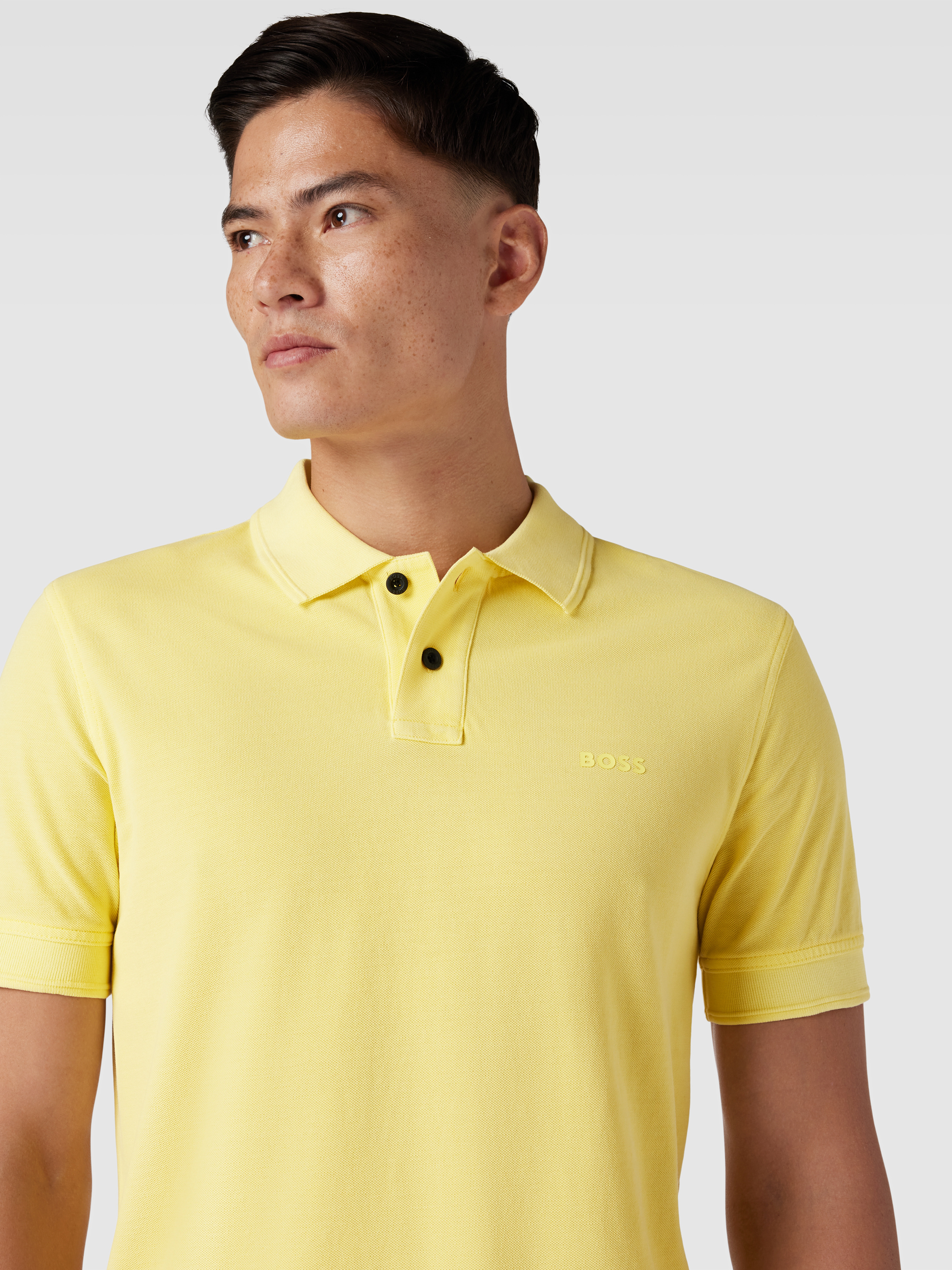 BOSS Orange Slim Fit Poloshirt mit Label-Detail Modell 'Prime' (gelb) online kaufen