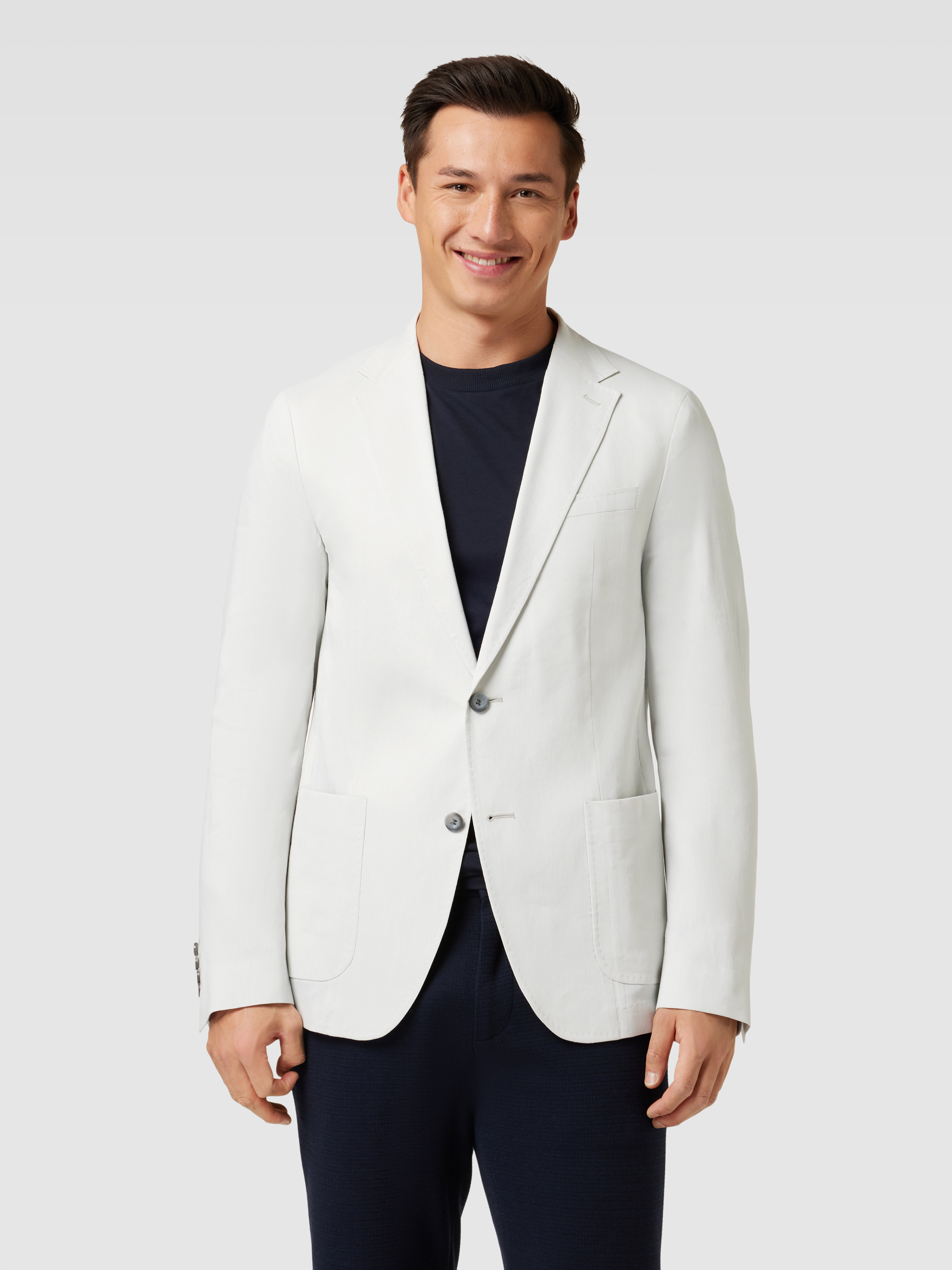 Kup online Strellson Marynarka o kroju regular fit z mieszanki lnu ...