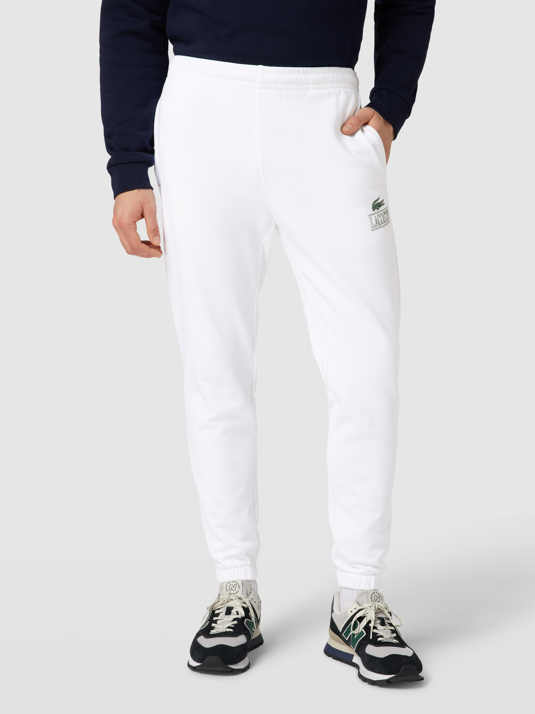 Lacoste Sweatpants mit Label-Detail (weiss) online kaufen