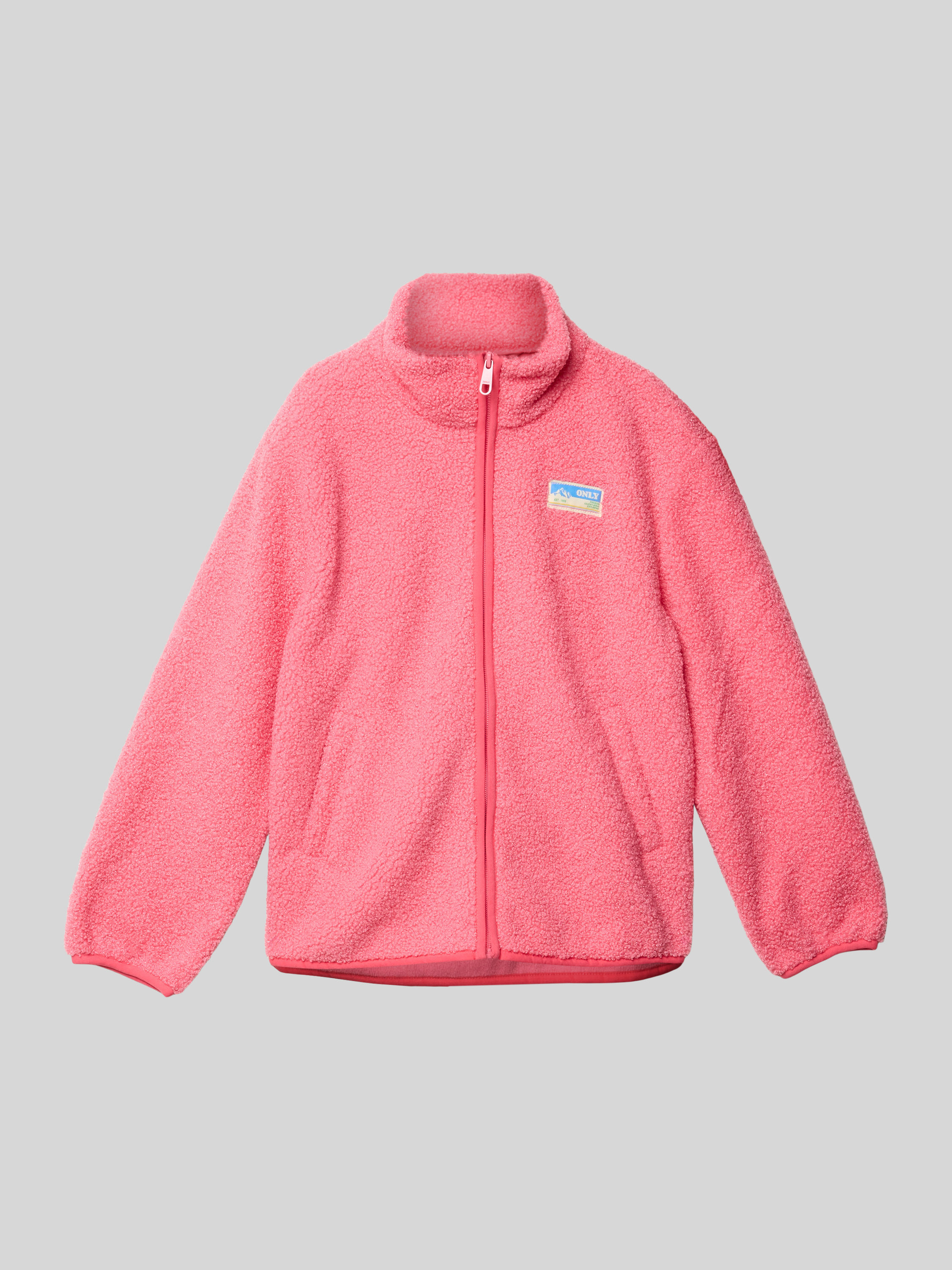 Only Regular Fit Teddyfell-Jacke mit Label Patch Modell 'EVA' (pink ...