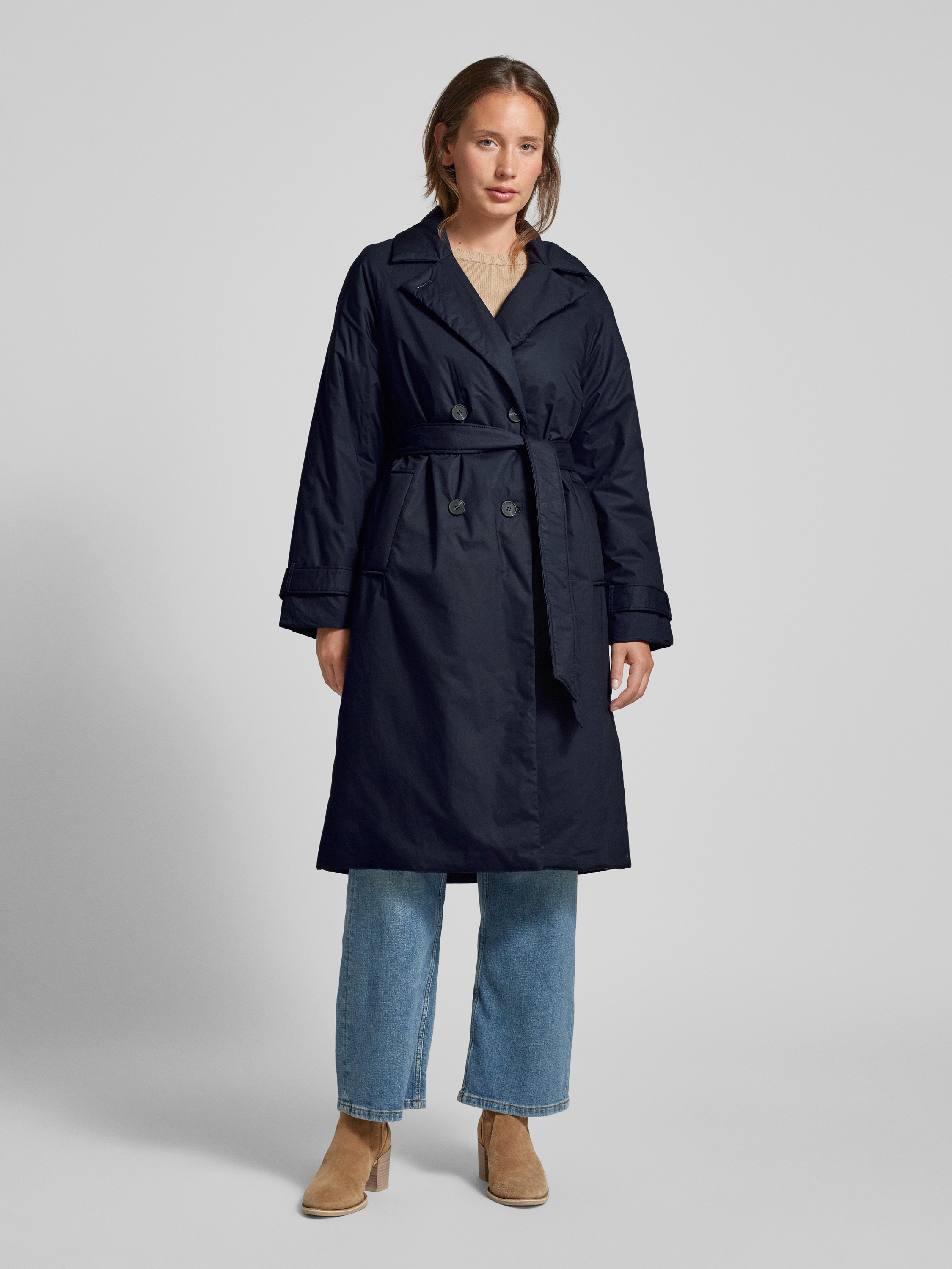 ICHI Steppmantel mit Taillengürtel Modell 'HANIVA' (marine) online kaufen